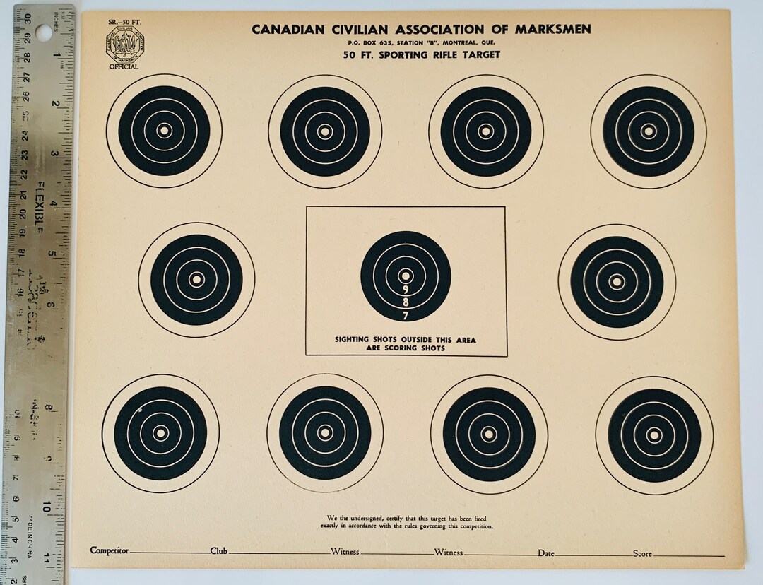 Vintage - 50' Sporting Rifle Target (set of 10) - CCAM (SFC) • UNUSED ...