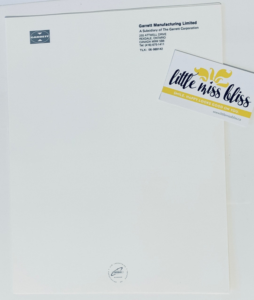 Vintage Letterhead Garrett Manufacturing Limited - Etsy