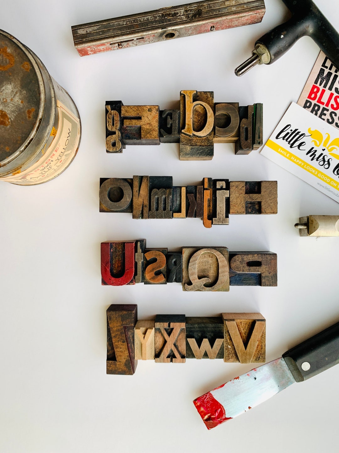 Antique Wood Letterpress Type - Eclectic Alphabet 2 - Etsy