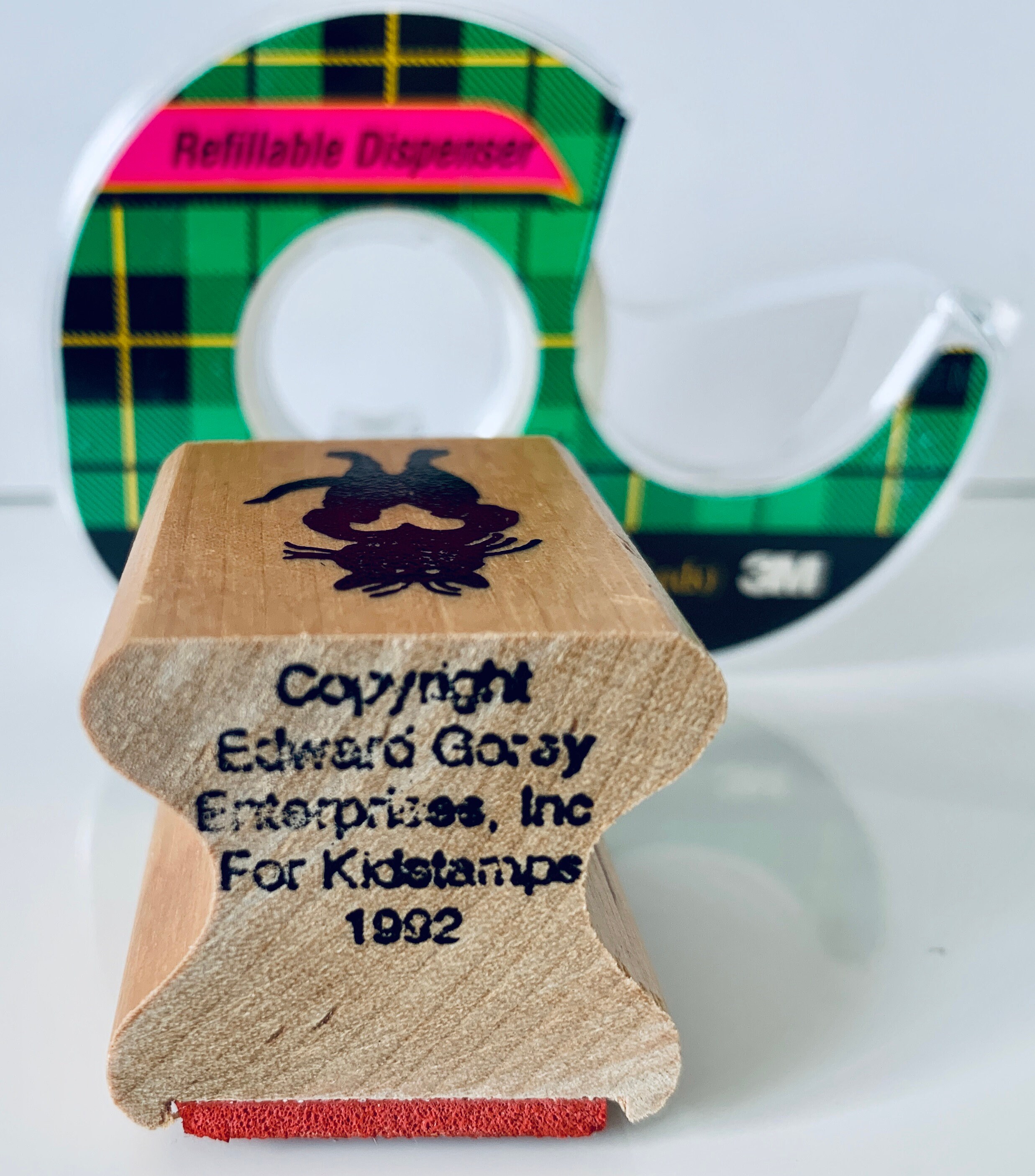 Vintage Cat With Heart Rubber Stamp - Edward Gorey - Etsy