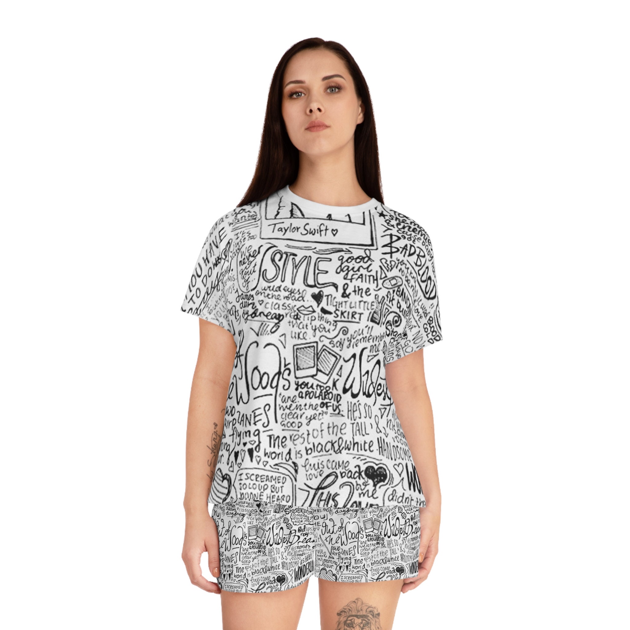 Taylor Swift Eras Iconic Lyrical Collage PJ Set: Swiftie Pyjamas Set ...