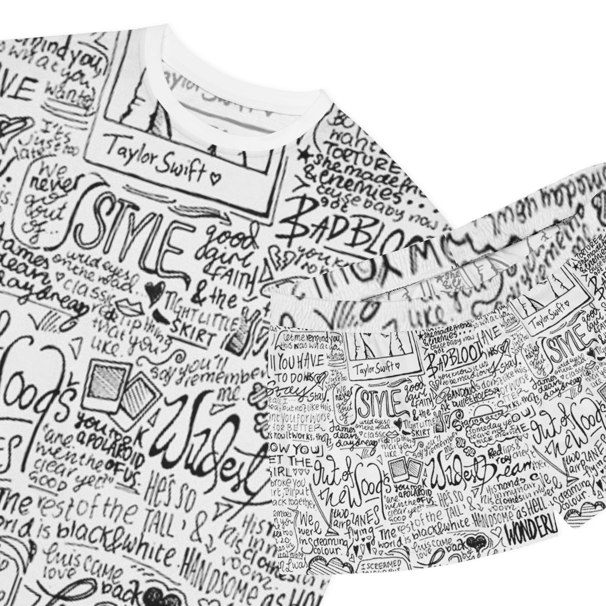 Taylor Swift Eras Iconic Lyrical Collage PJ Set: Swiftie Pyjamas Set ...