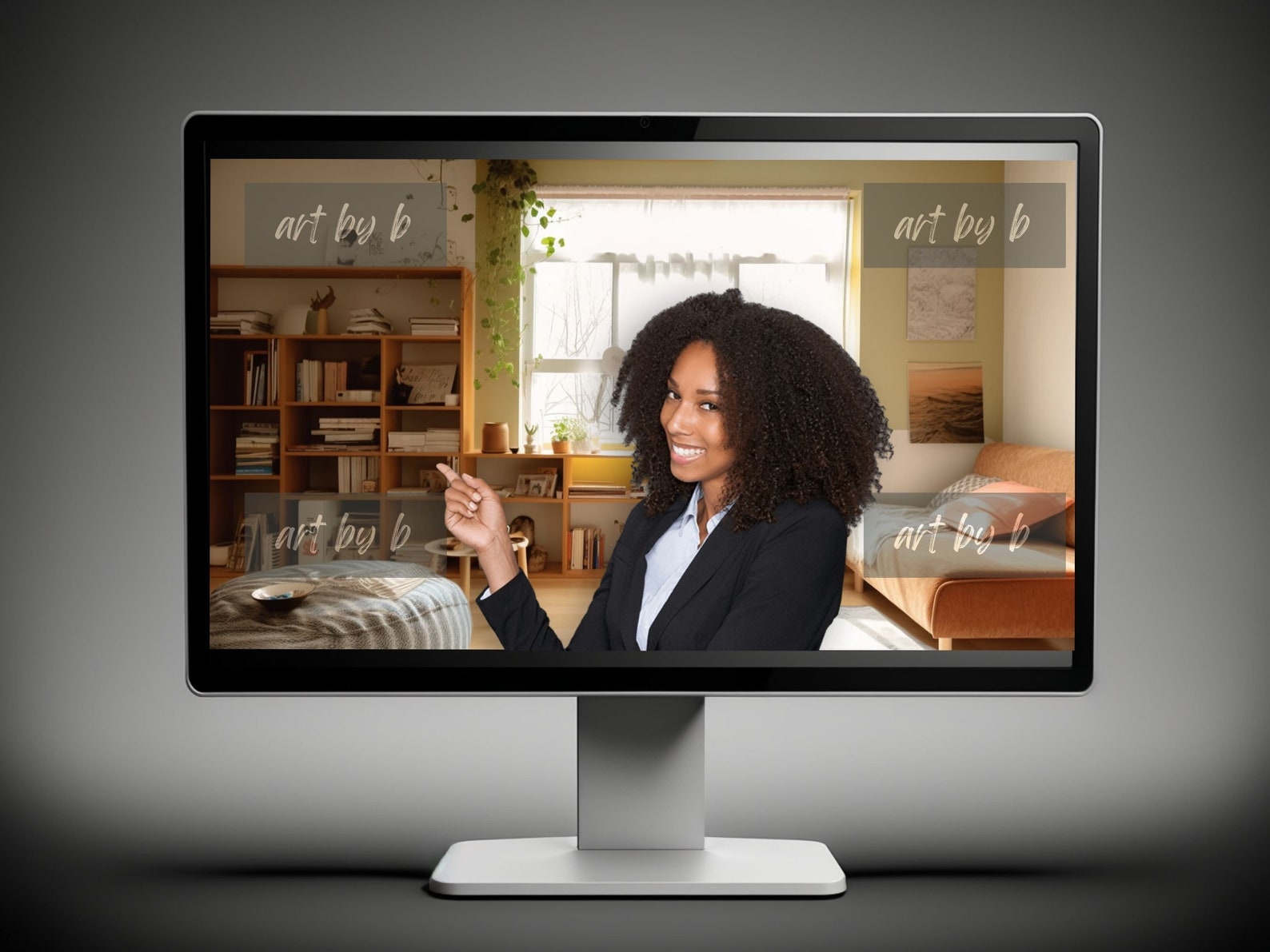 Cozy Office Shelves Zoom Background - Video Meeting Background ...