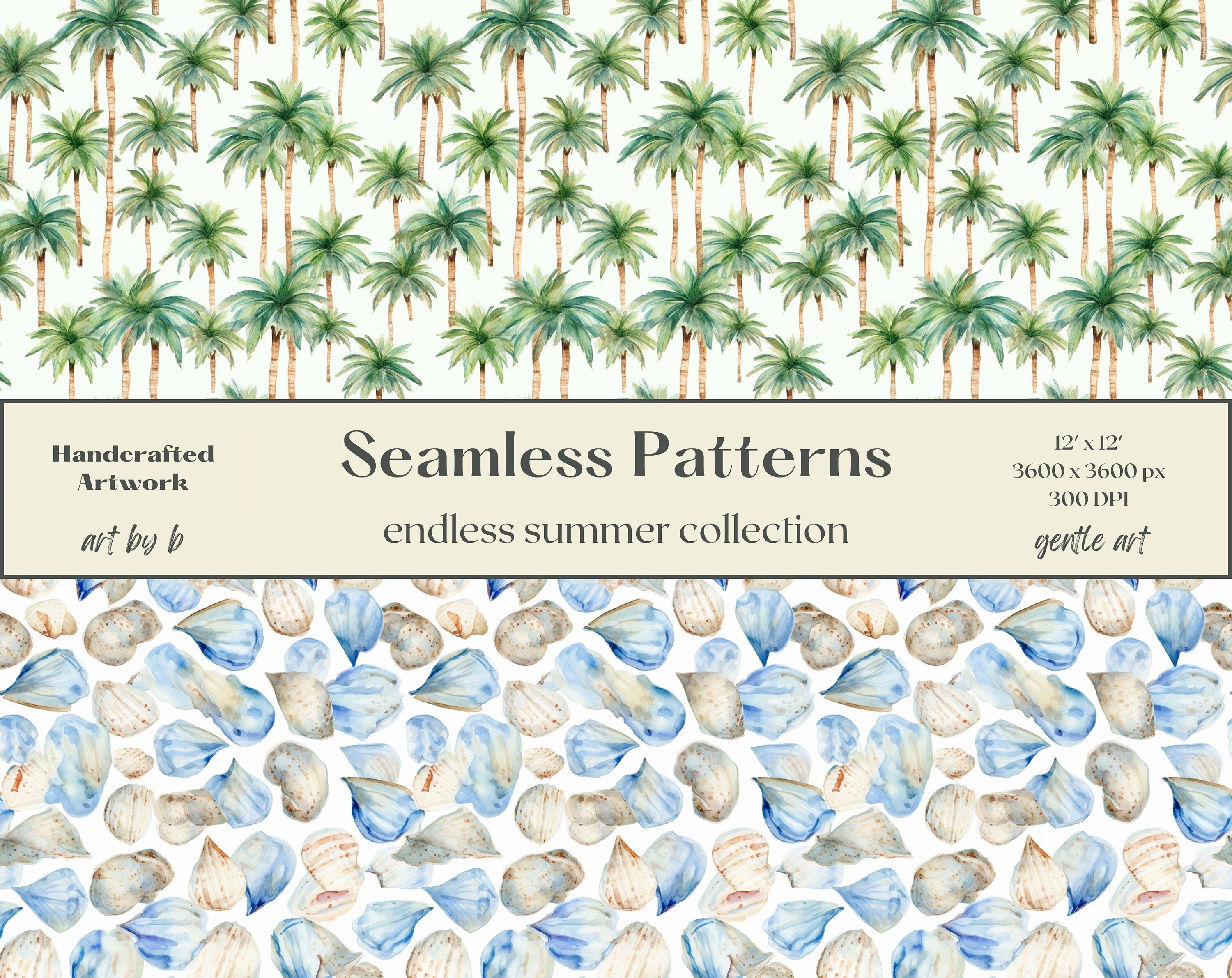 Endless Summer Seamless Pattern - Digital Paper, Watercolor Scrapbook ...
