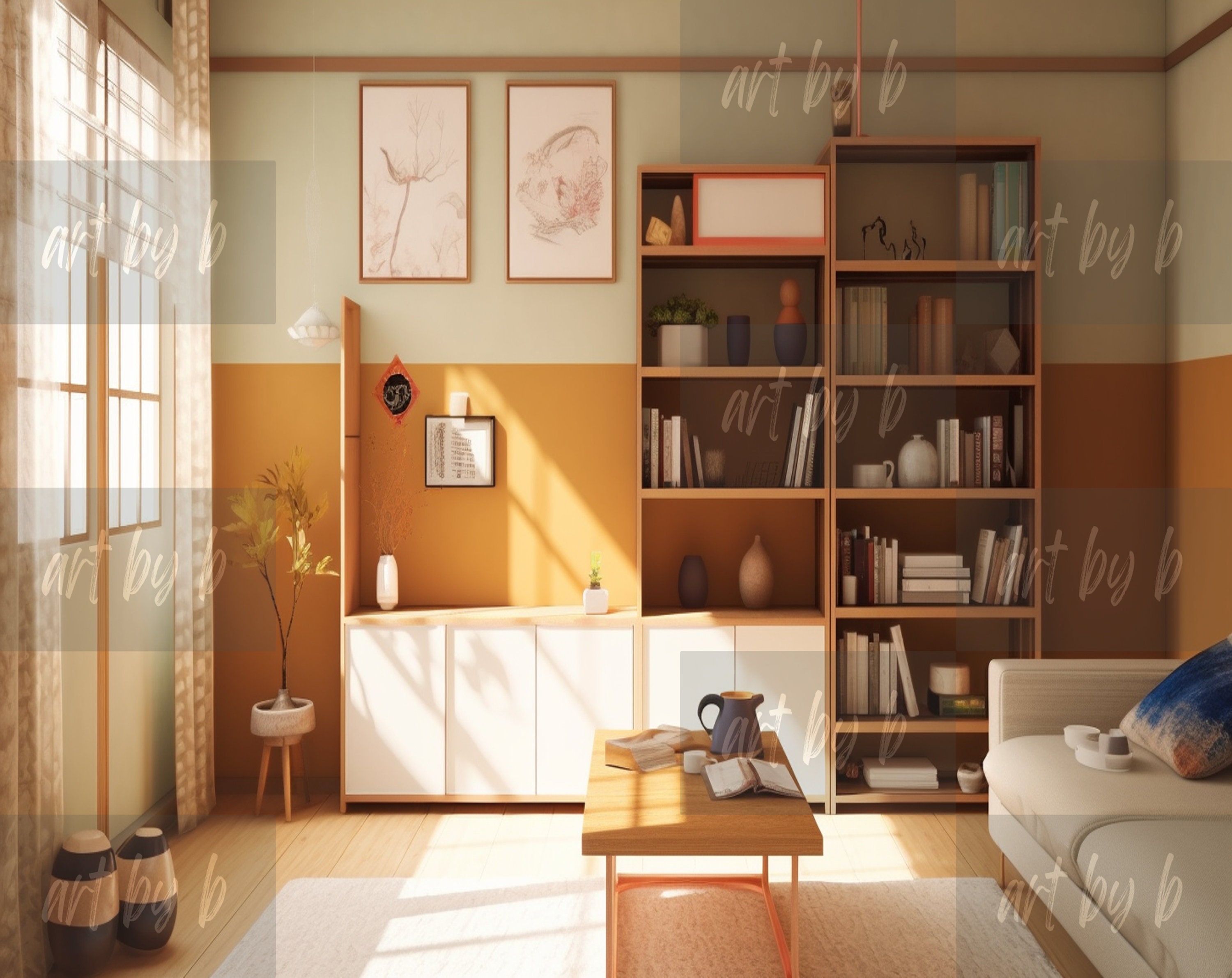 Cozy Office Shelves Zoom Background Video Meeting Background - Etsy