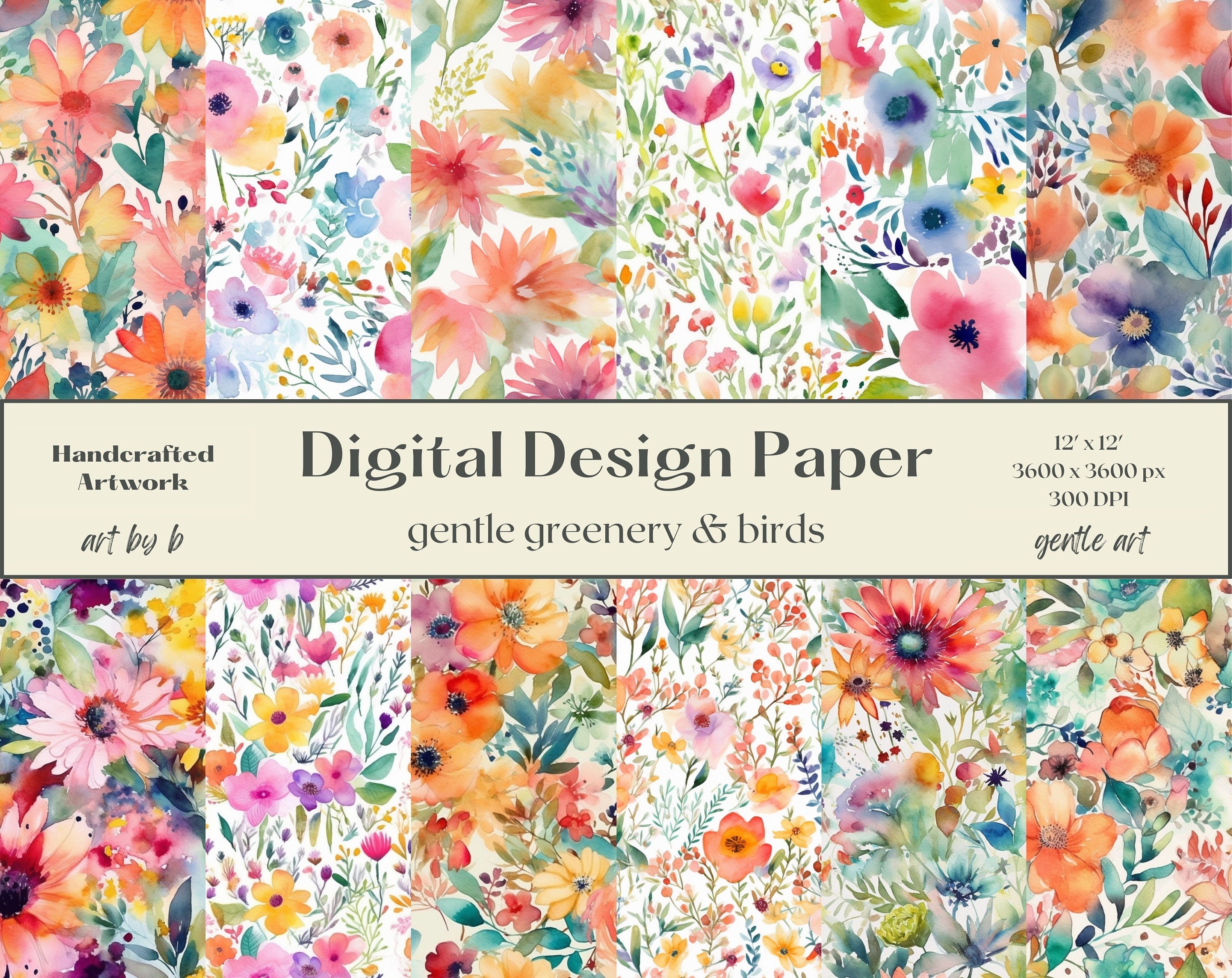 Grand Spring Flower Collection Bundle - Digital Watercolor Art ...