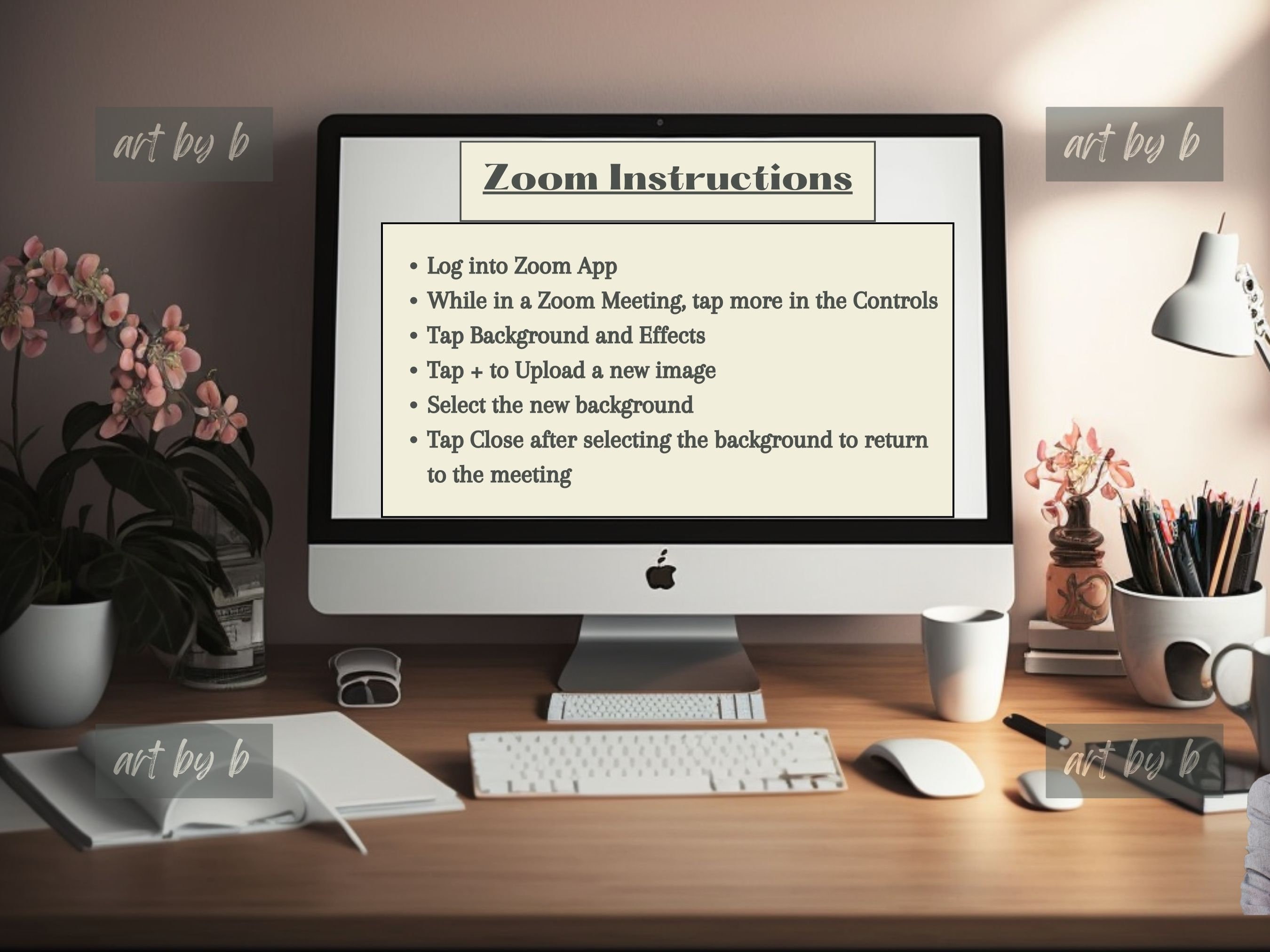 Cozy Office Shelves Zoom Background - Video Meeting Background ...