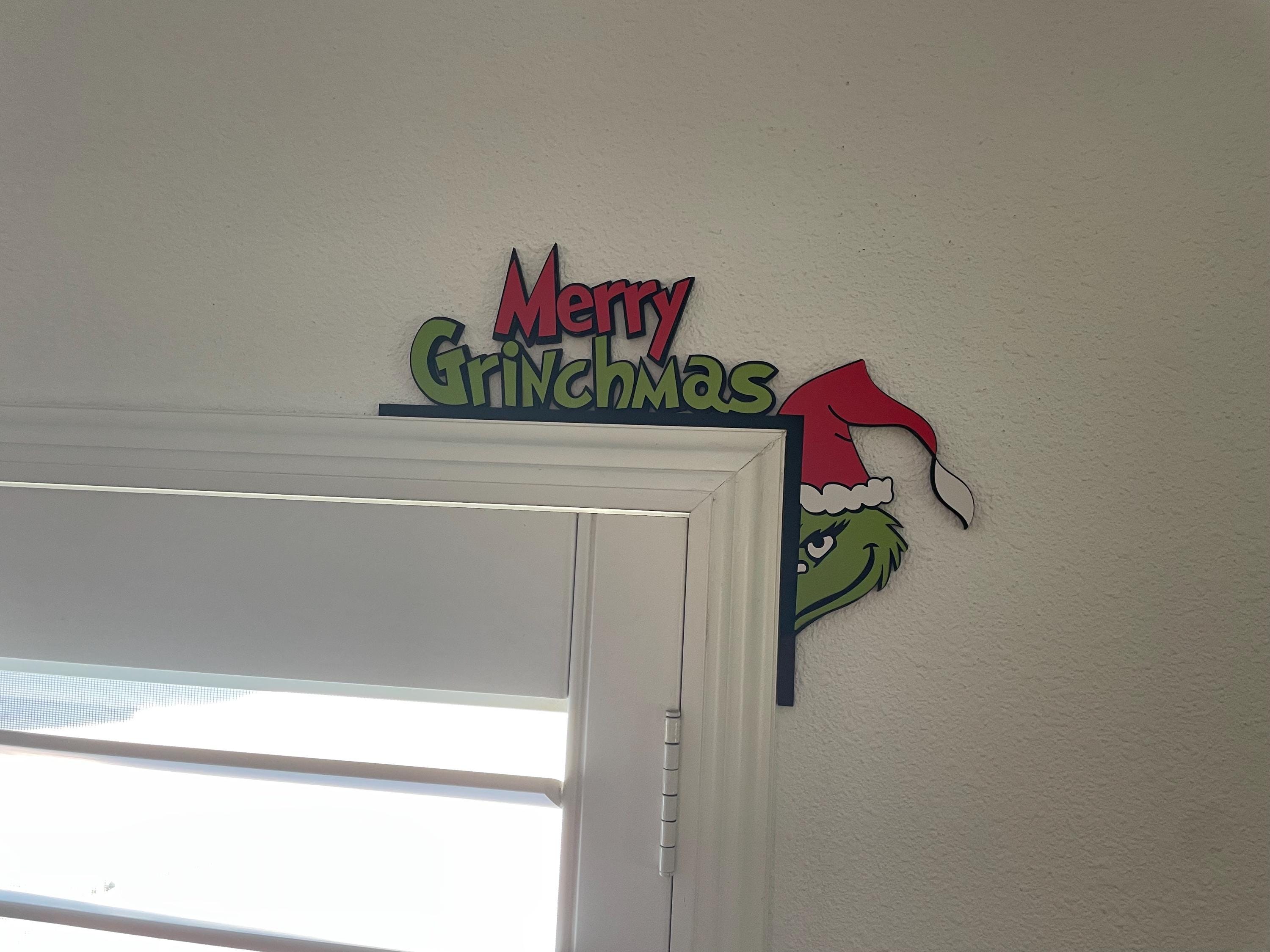 Christmas Decor - Grinch Saying Merry Grinchmas Door Frame / Window ...