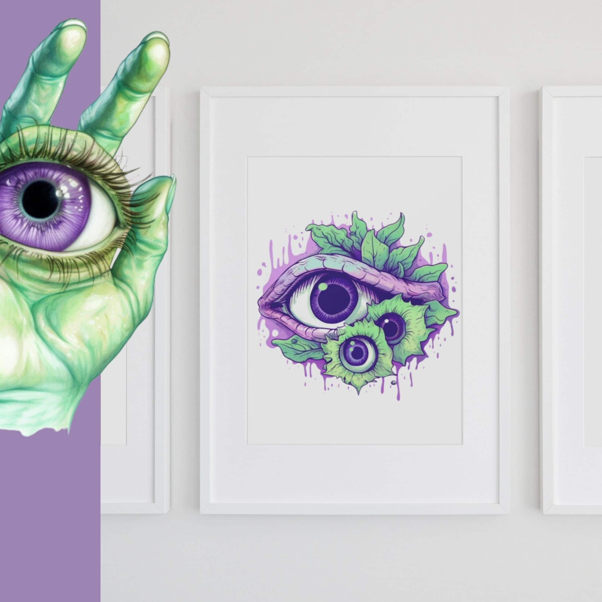 10 Alien Eyes Clip Art Halloween Gore Pastel Green & Purple - Etsy