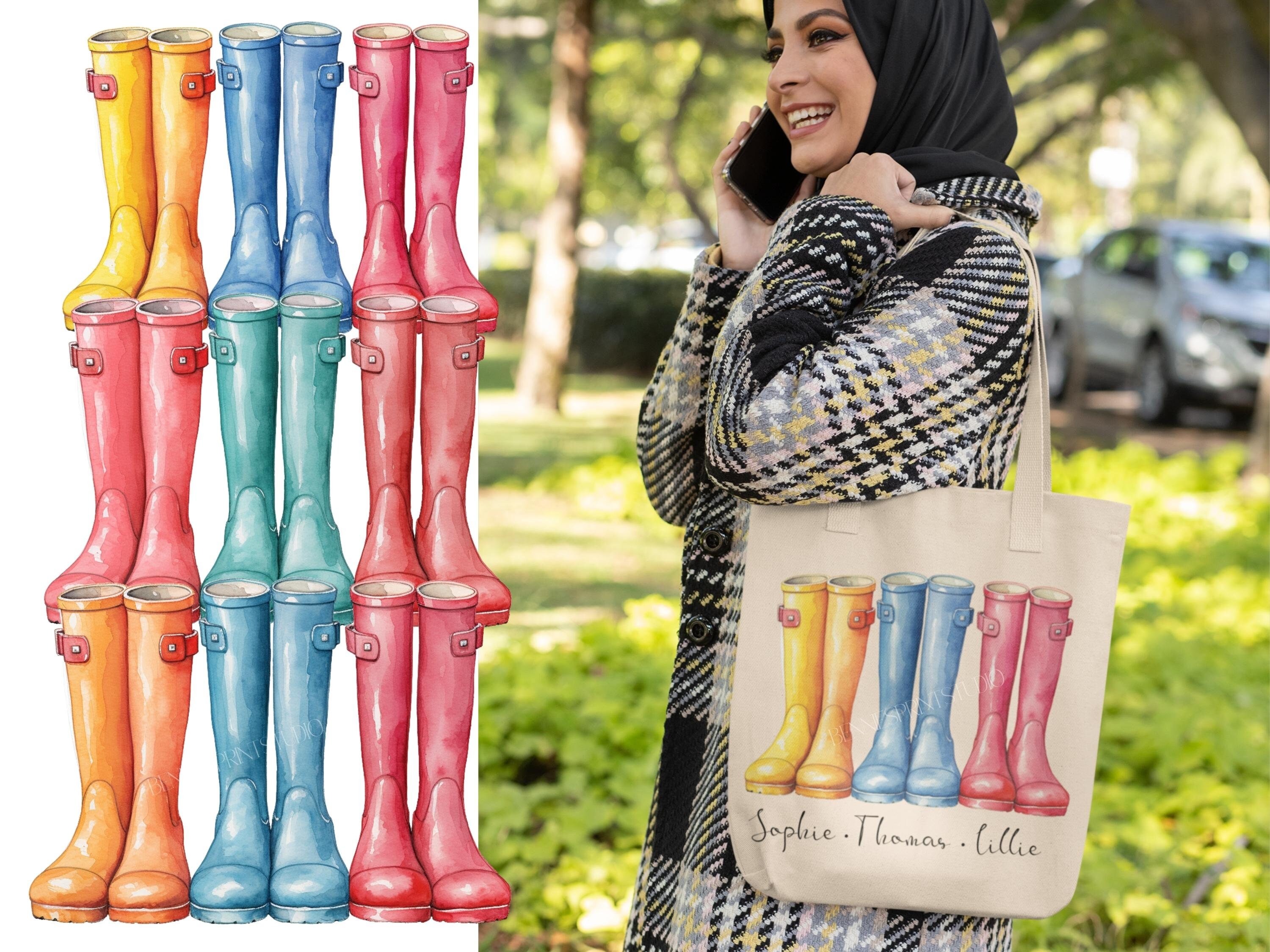 6 Watercolor Wellies PNG Clip Art & 3 Mock Ups/customizable - Etsy