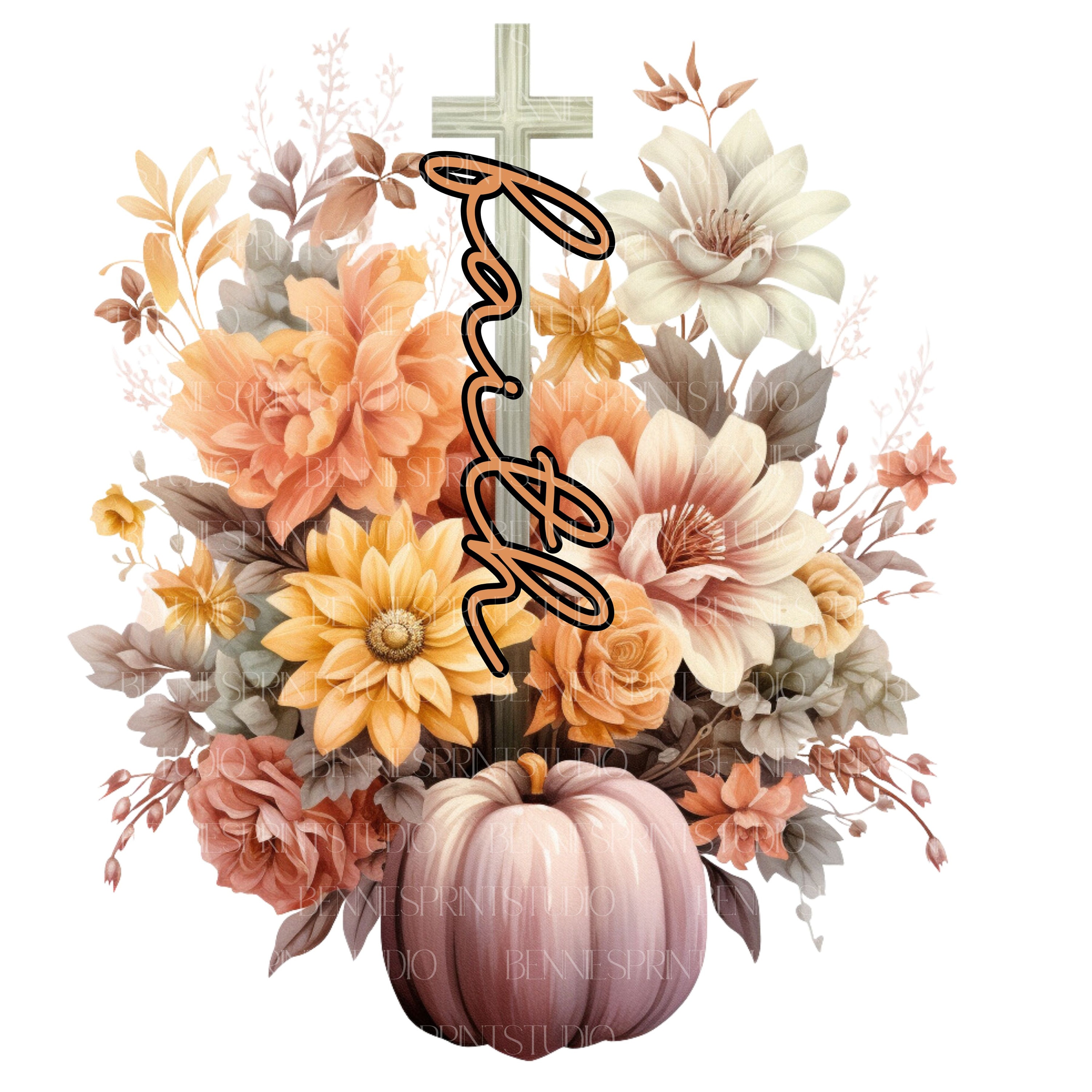 Faith Boho Fall PNG Clipart, Autumn Christian Sublimation, Pastel ...