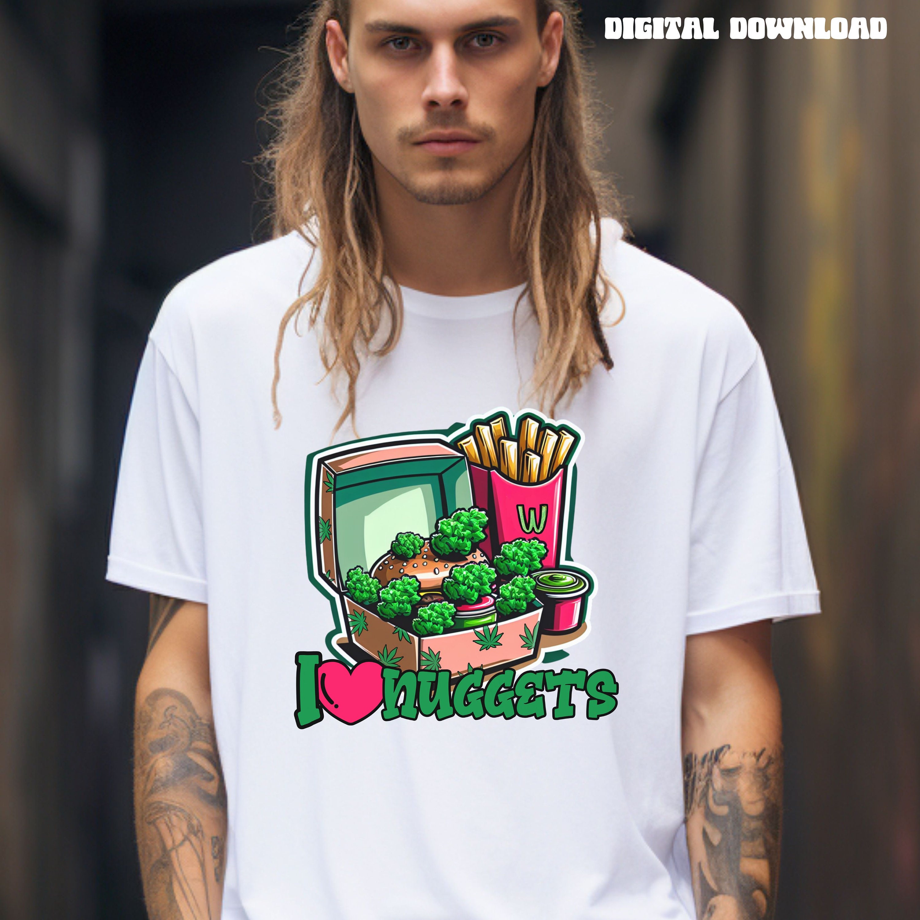 Cannabis Fast Food Clip Art, Stoner Weed Nugget Illustration (digital ...