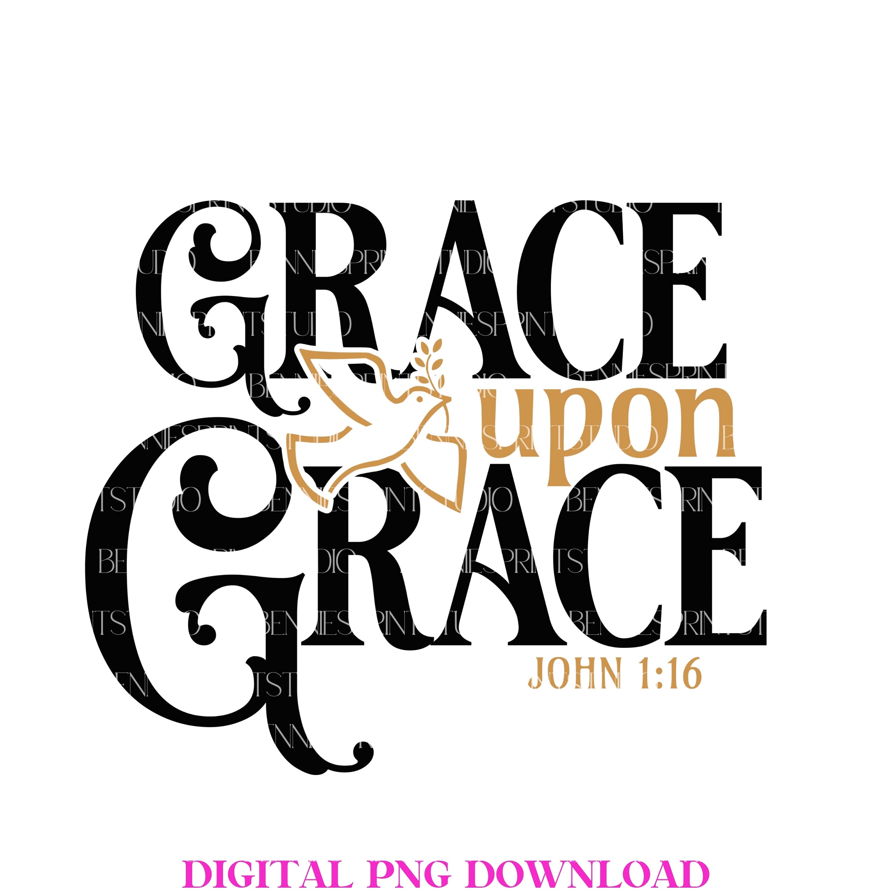 Grace Upon Grace Png, Dove PNG, Mental Health PNG, Christian Clipart, Christian Merch, Jesus ...
