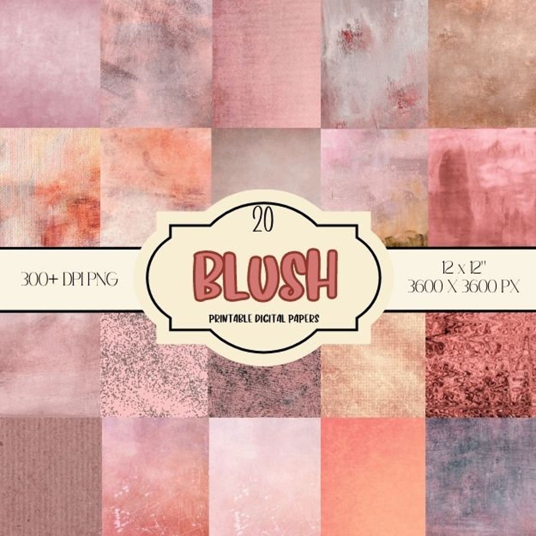 20 Blush & Pink Digital Paper Set /junk Journal Scrap Book/distressed ...