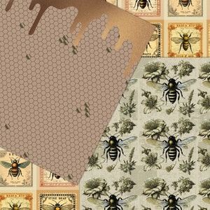 18 Vintage Bees Digital Seamless Papers/digital Download/instant ...