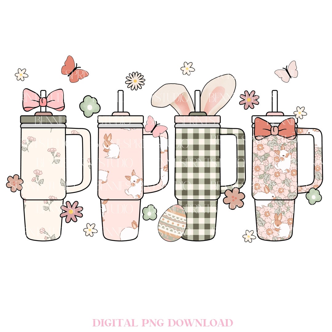 Easter Bunny Stanley Inspired Cup PNG, Cute Rabbit Mug PNG, Obsessive ...