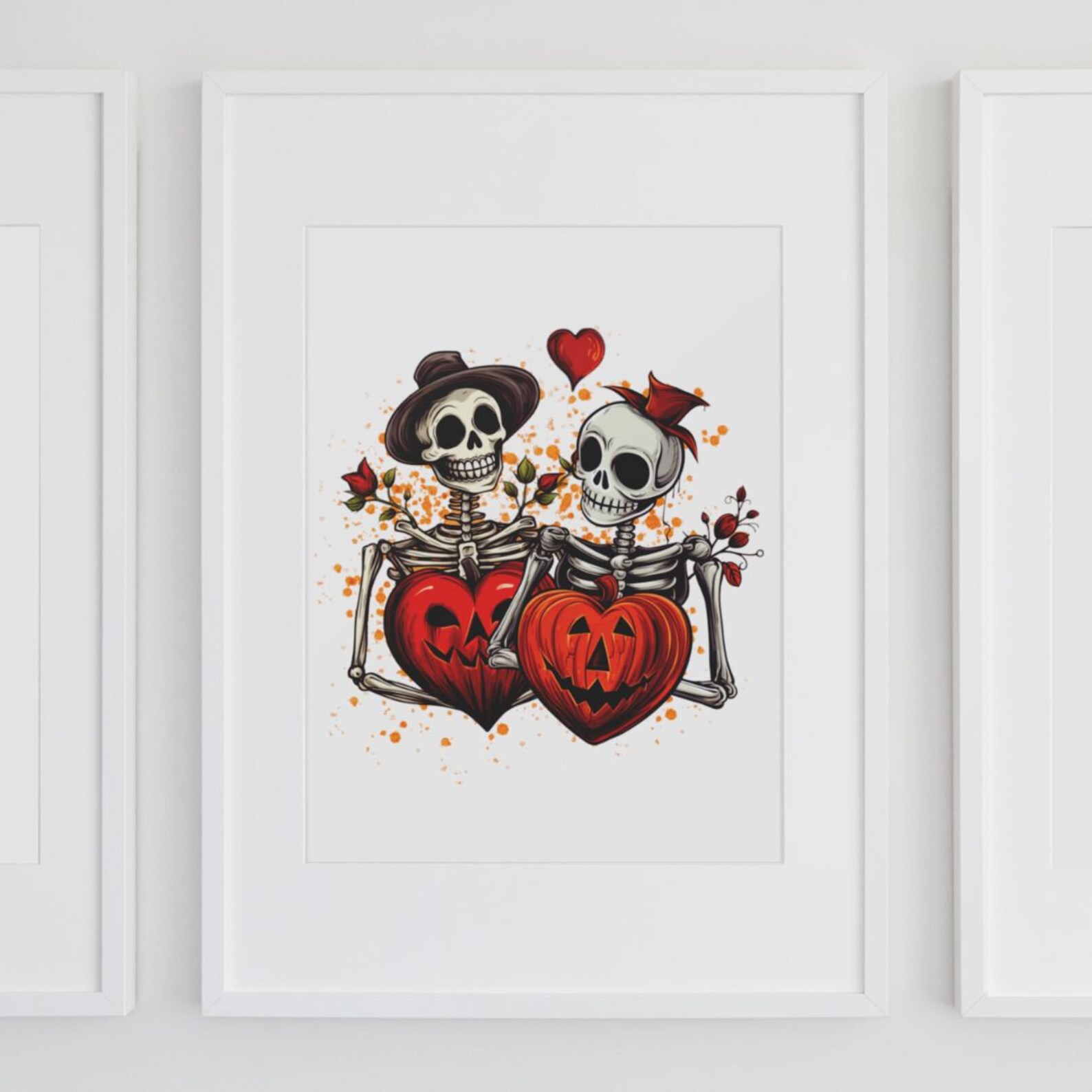 Jack O Lantern Skeleton Couple Halloween PNG Clip Art/his His - Etsy