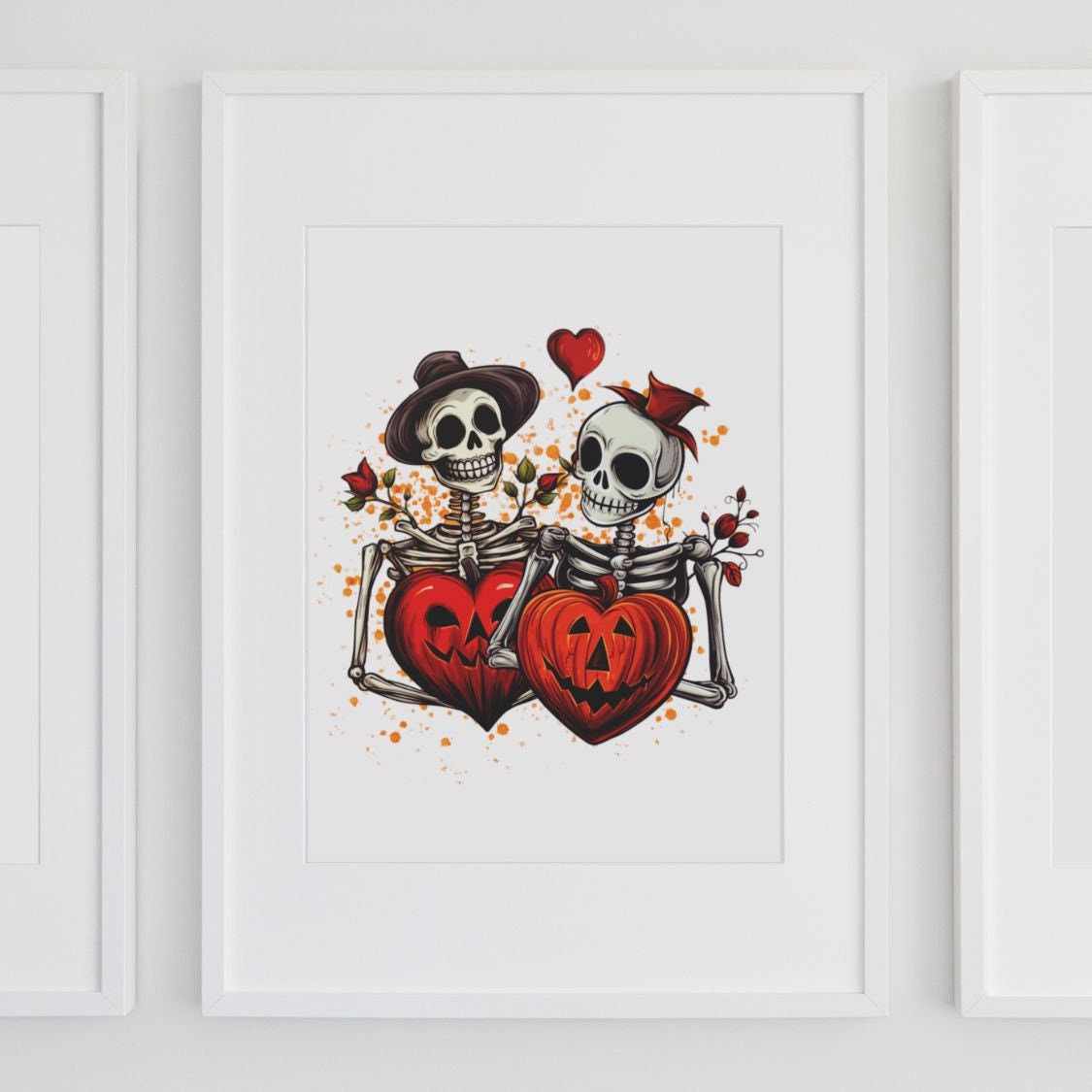 Jack O Lantern Skeleton Couple Halloween PNG Clip Art/his His - Etsy