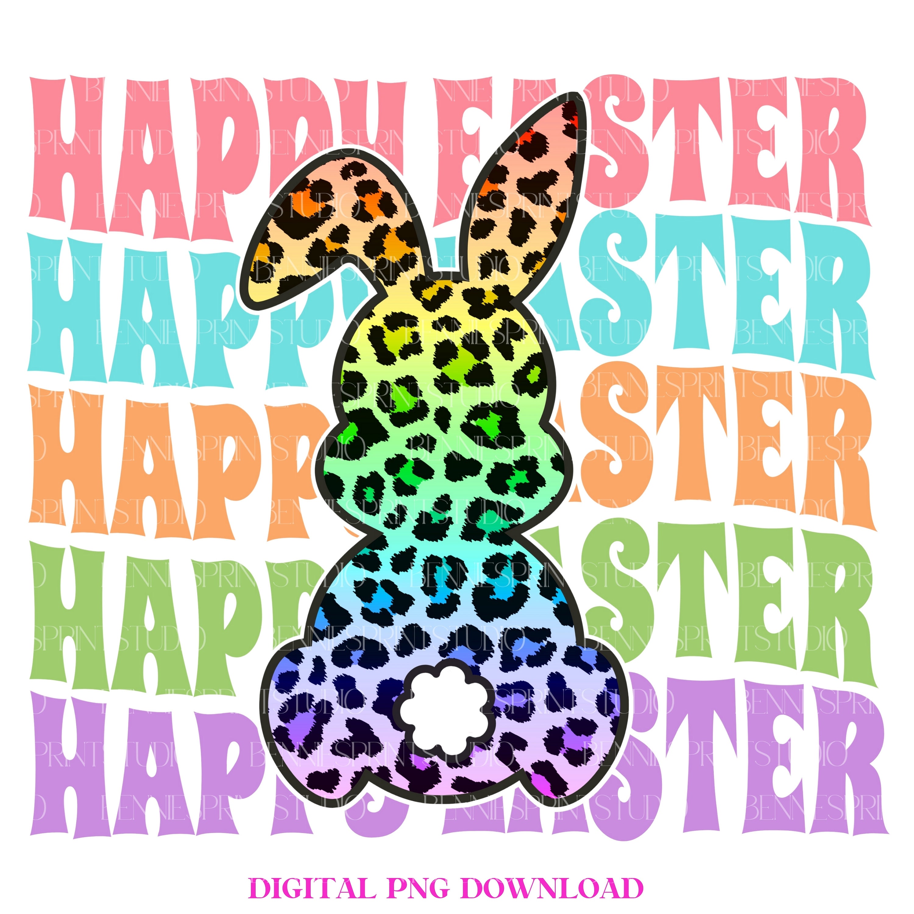 Happy Easter PNG, Easter Bunny PNG Leopard Bunny Png, Bunny Sublimation ...
