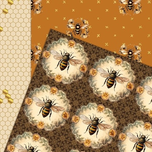 18 Vintage Bees Digital Seamless Papers/digital Download/instant ...