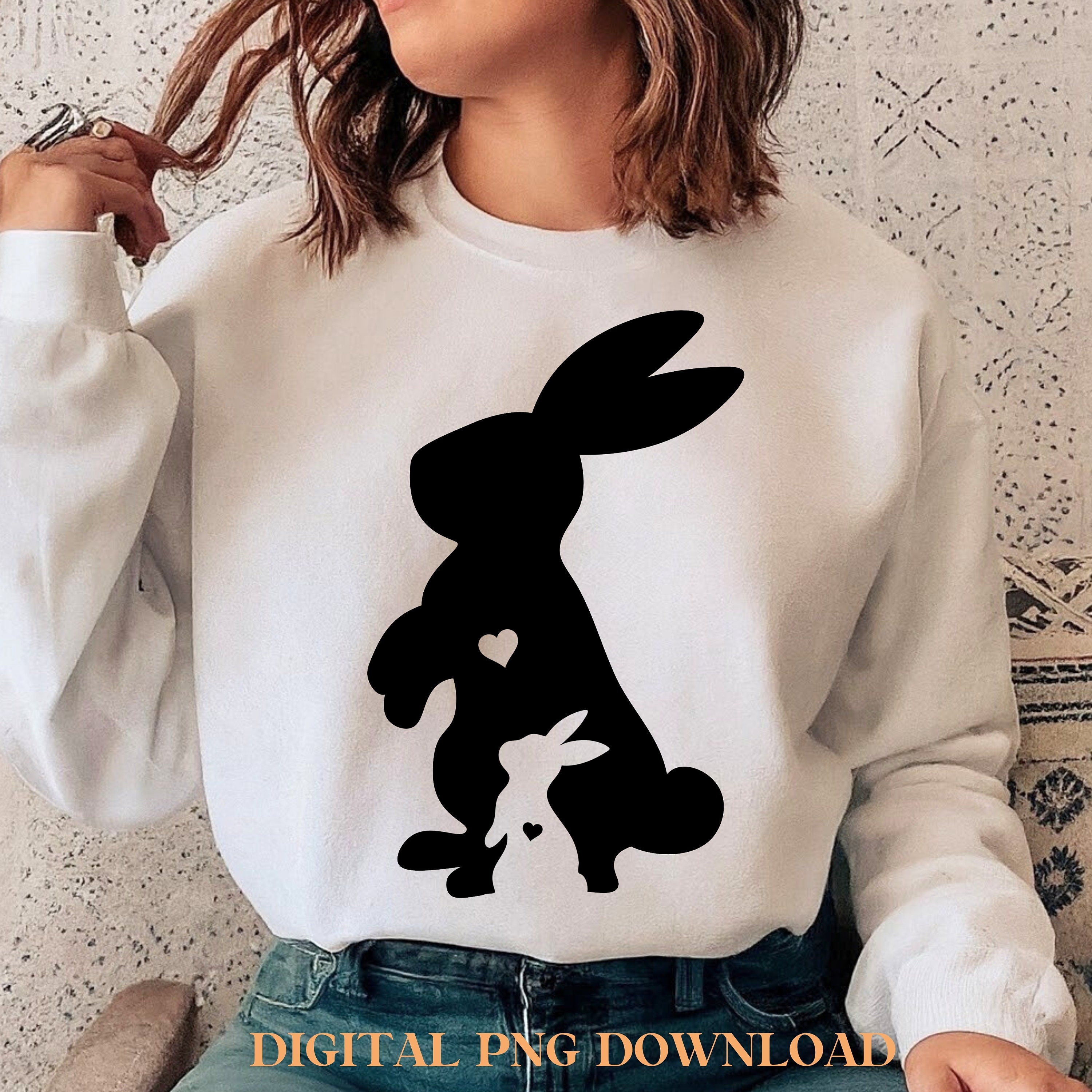 Parent Child Rabbit SVG, Easter Bunny SVG, Heart Bunny Svg Png Jpg ...