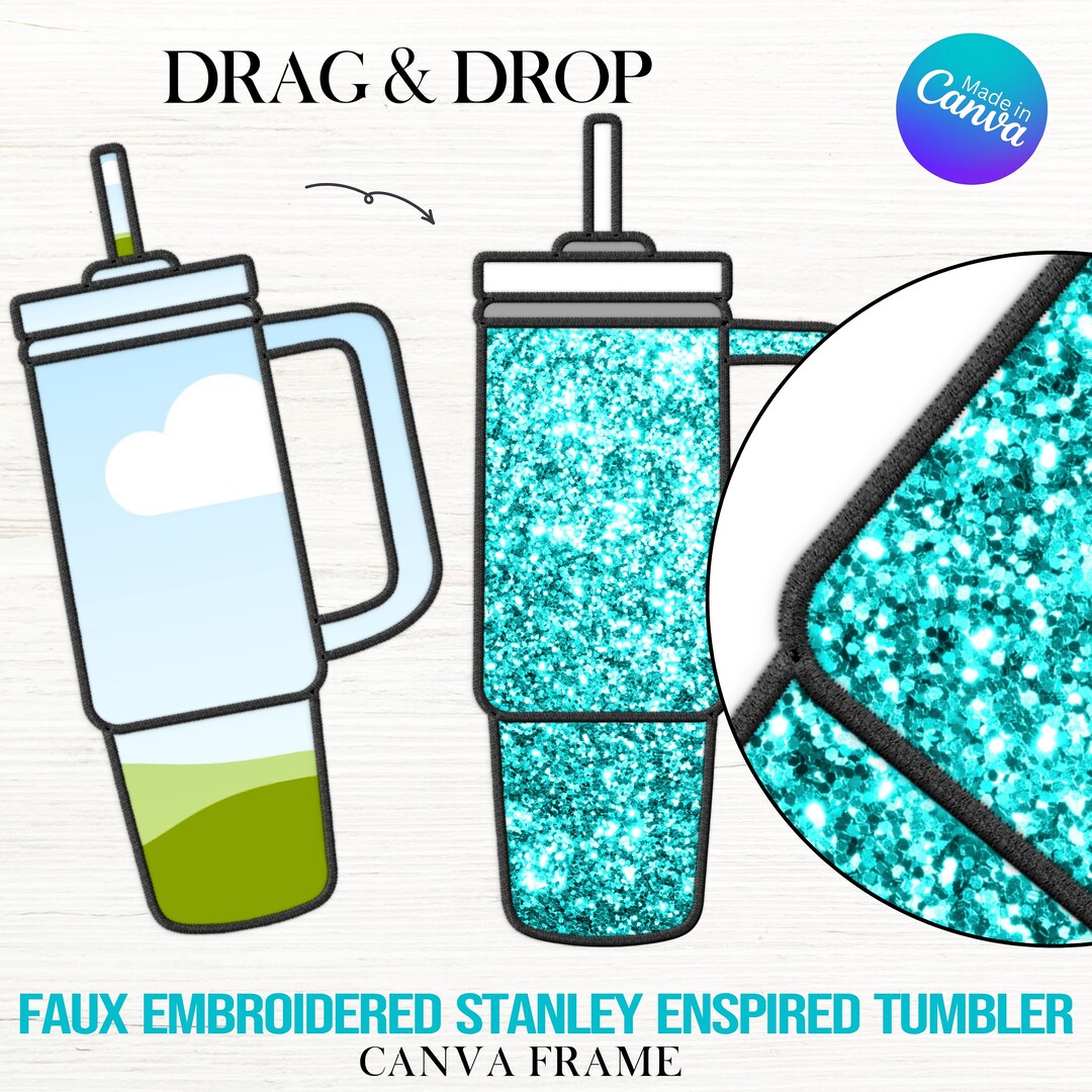 Faux Embroidery Stitch Stanley Tumbler Cup Inspired Applique Patch ...