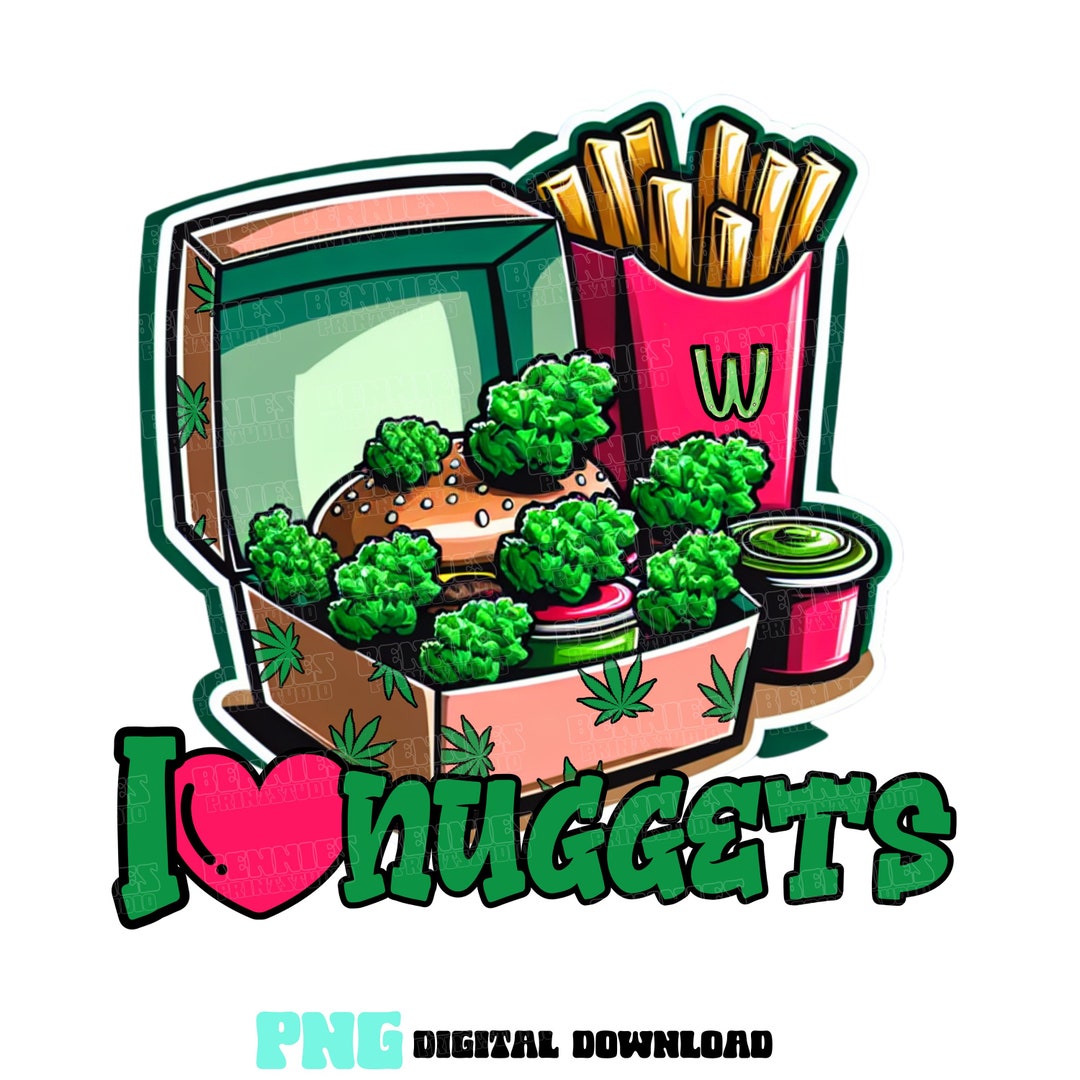 Cannabis Fast Food Clip Art, Stoner Weed Nugget Illustration (digital ...