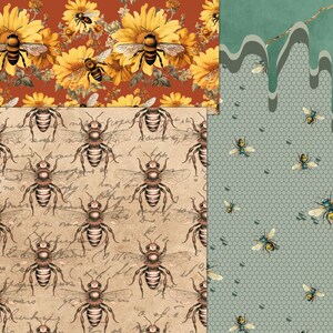 18 Vintage Bees Digital Seamless Papers/digital Download/instant ...