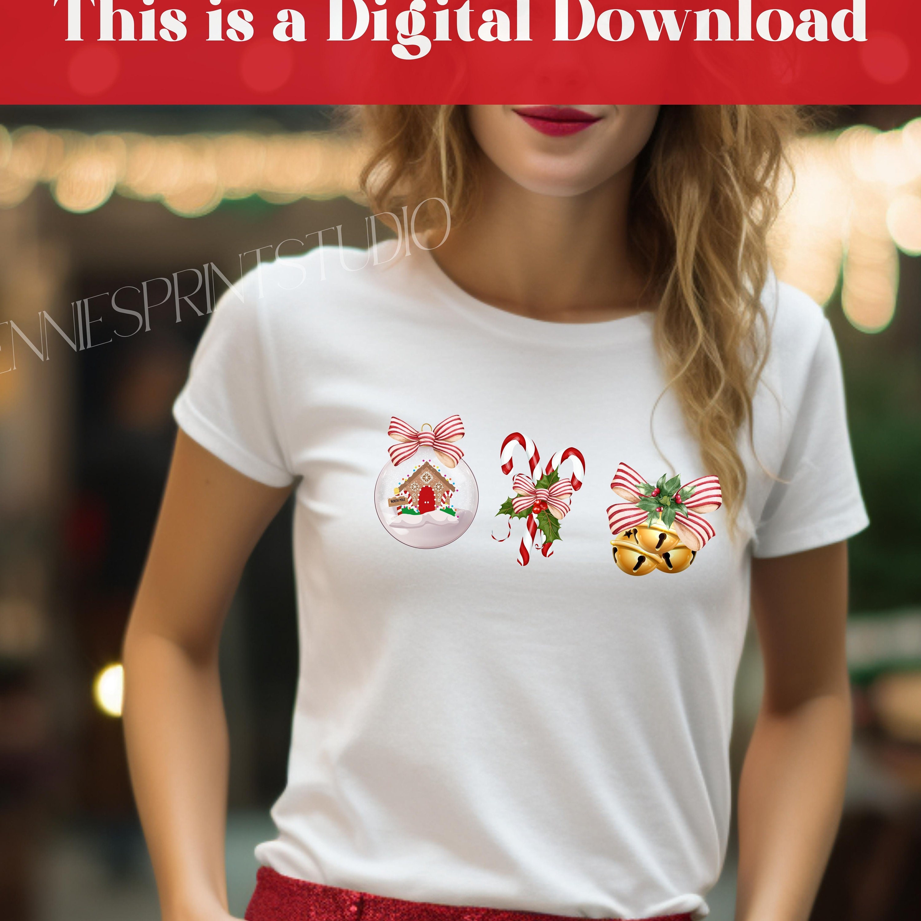 Trending Candy Christmas PNG Printable Set, Sweets Festive Illustration ...