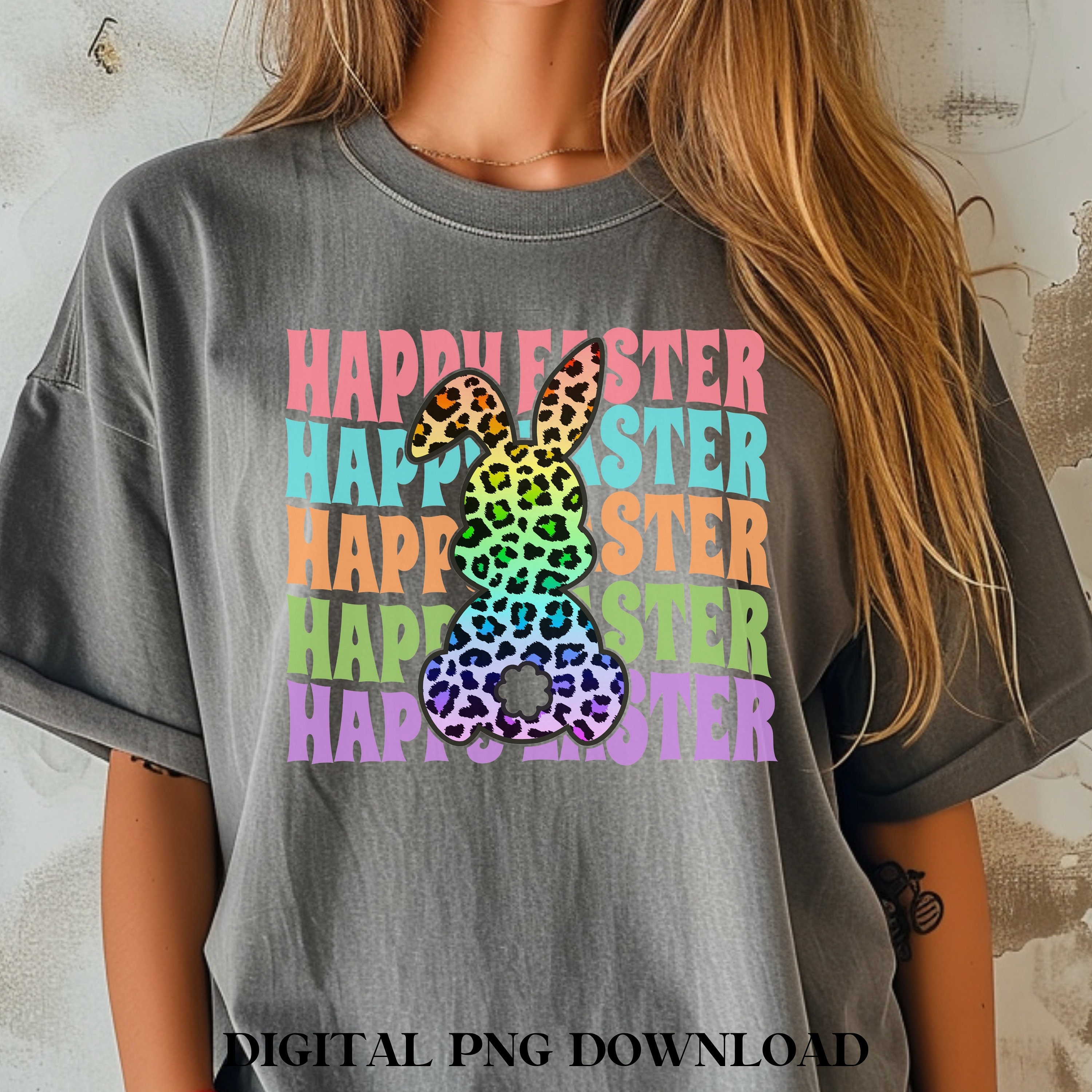 Happy Easter PNG, Easter Bunny PNG Leopard Bunny Png, Bunny Sublimation ...