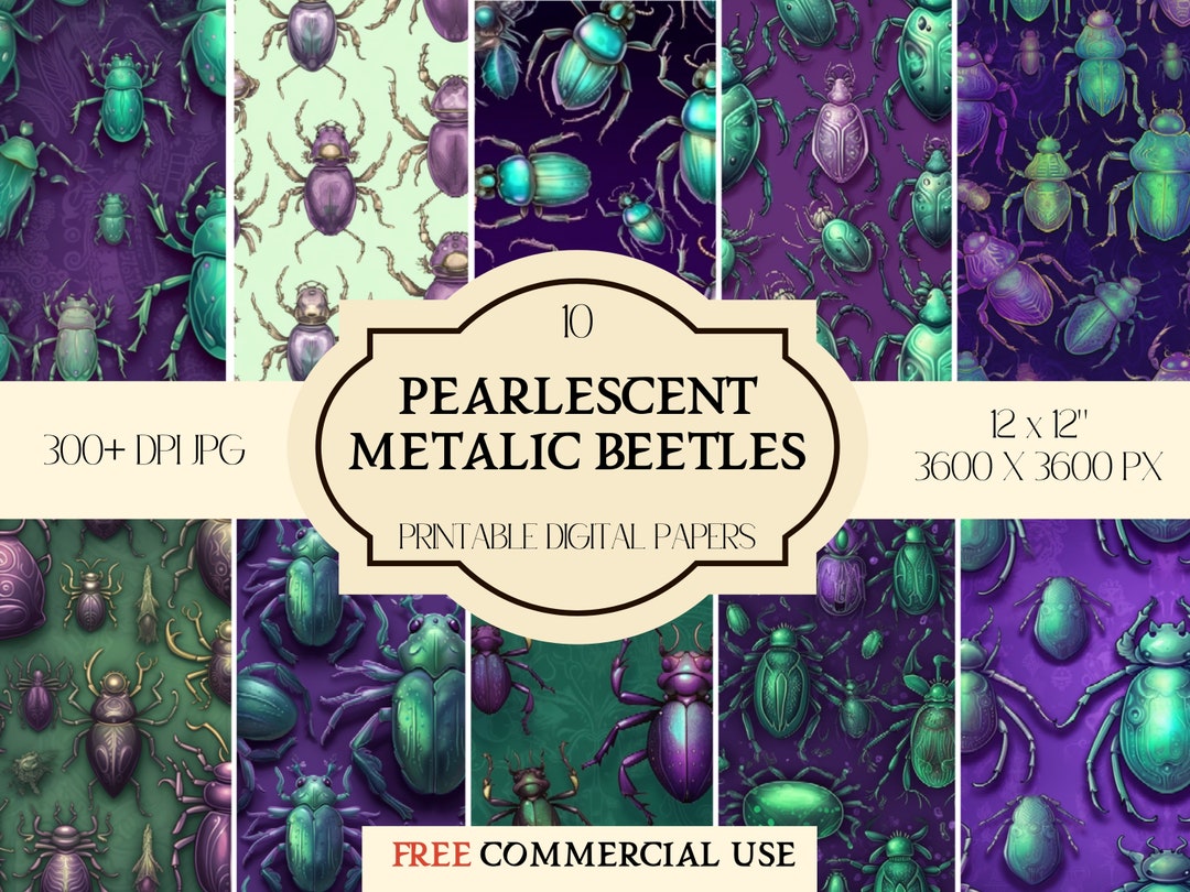Green & Purple Metallic Beetle Digital Papers (digital Download) - Etsy