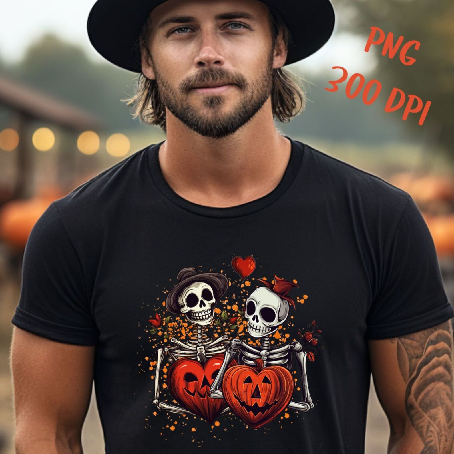 Jack O Lantern Skeleton Couple Halloween PNG Clip Art/his His - Etsy