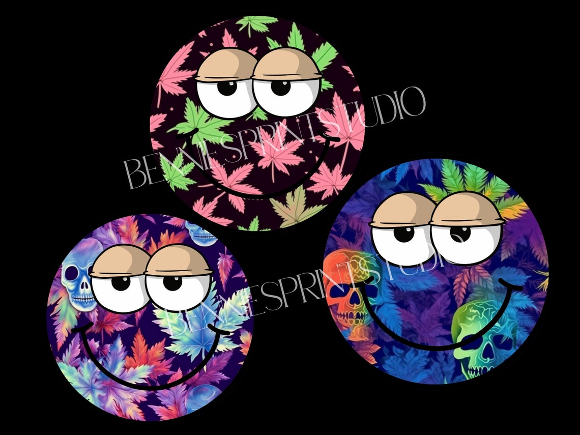 14 Smiley Face Cannabis Clip Art/weed Clipart/toker Sublimation ...
