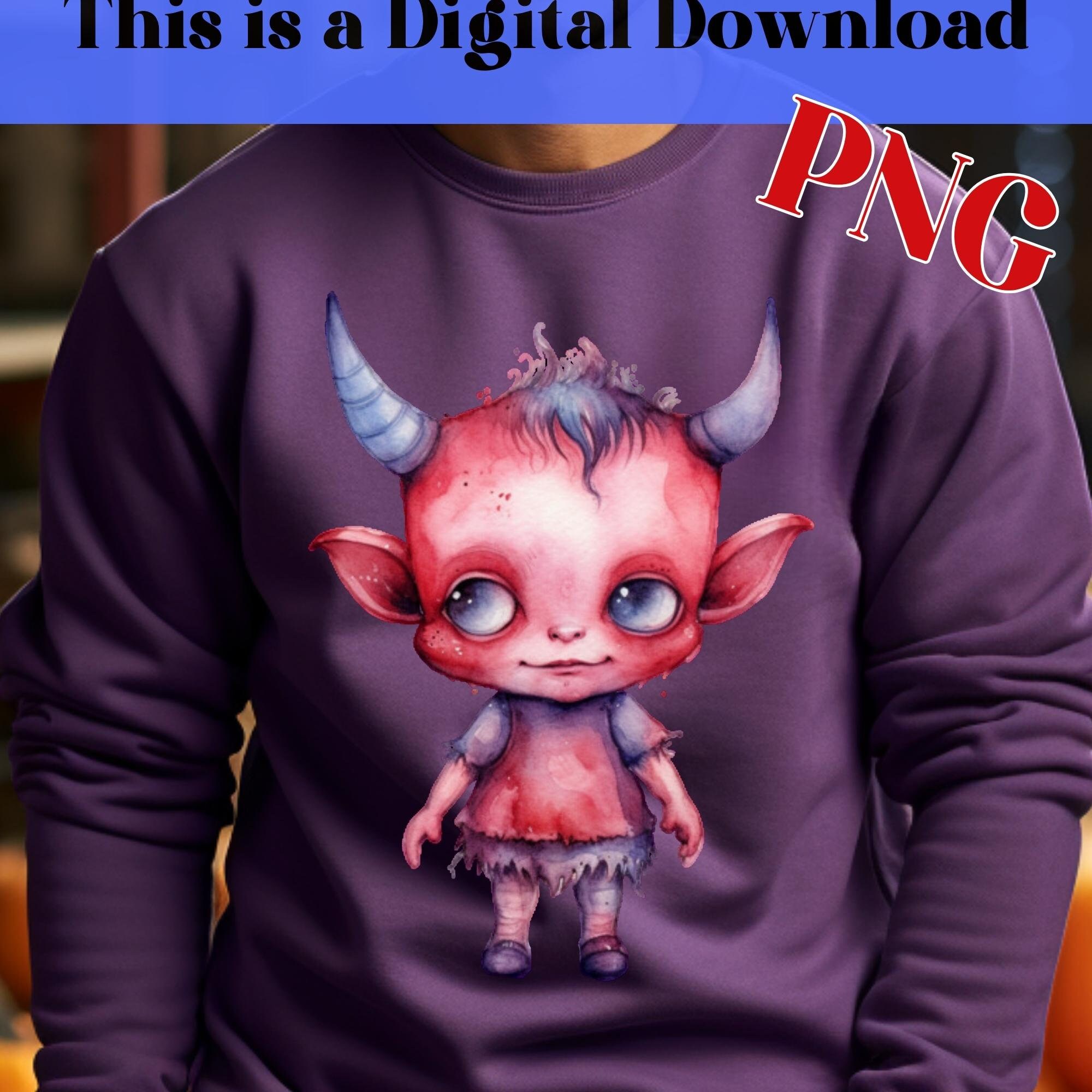 9 Little Imps Watercolor PNG Clip Art, Halloween PNG, Devil Sublimation ...