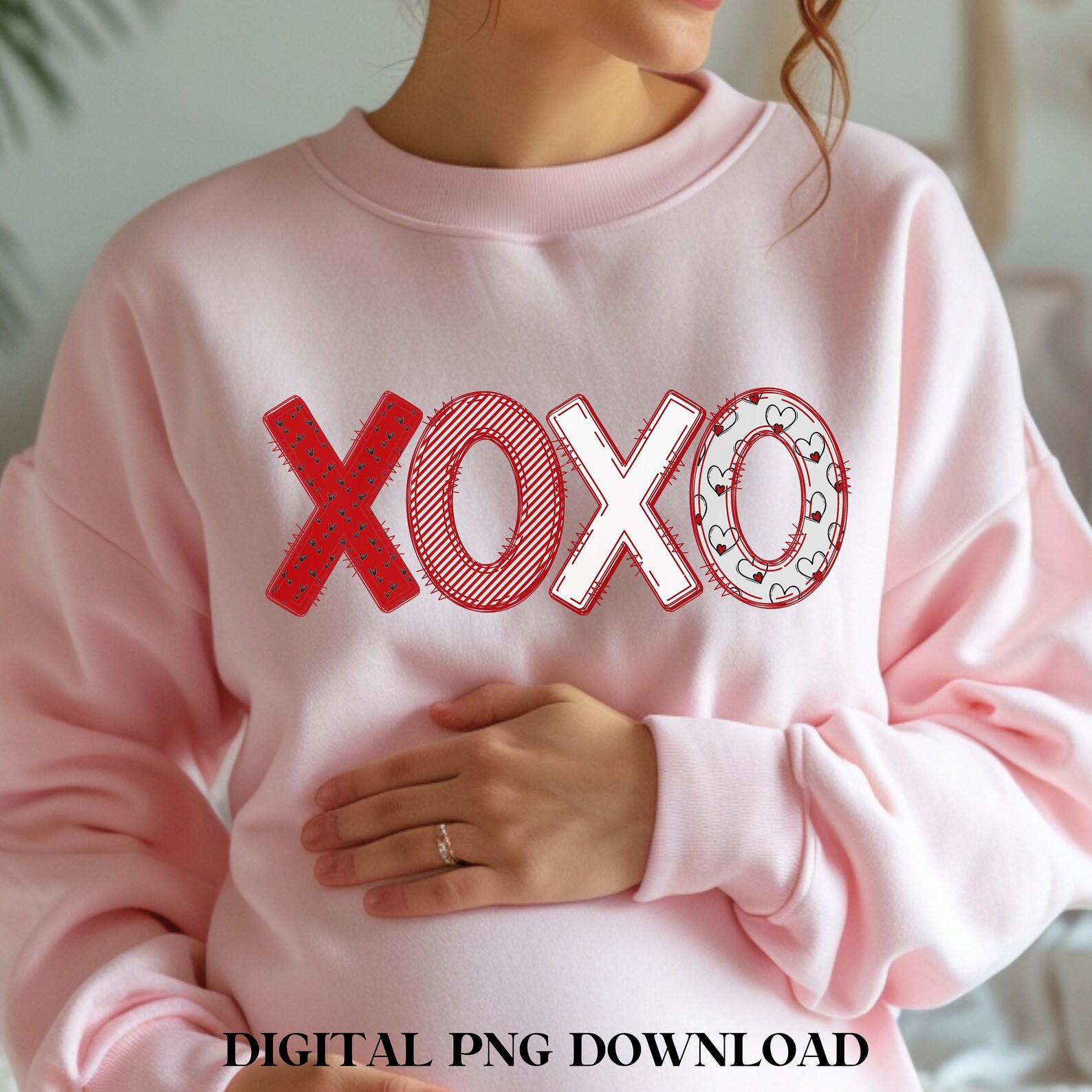 Doodle Hearts Xoxo PNG, Doodle Letters XOXO PNG, Valentine Sublimation ...
