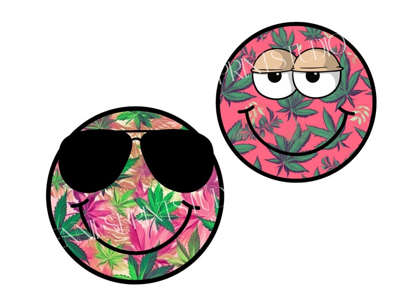 14 Smiley Face Cannabis Clip Art/weed Clipart/toker Sublimation ...