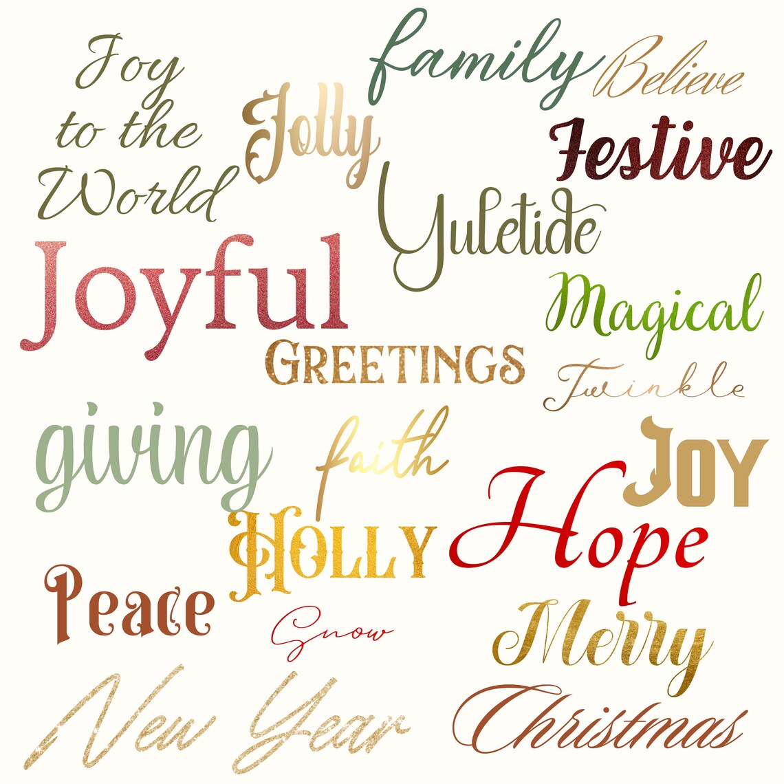 Old Fashioned Festive Clipart PNG Bundle Victorian Christmas - Etsy