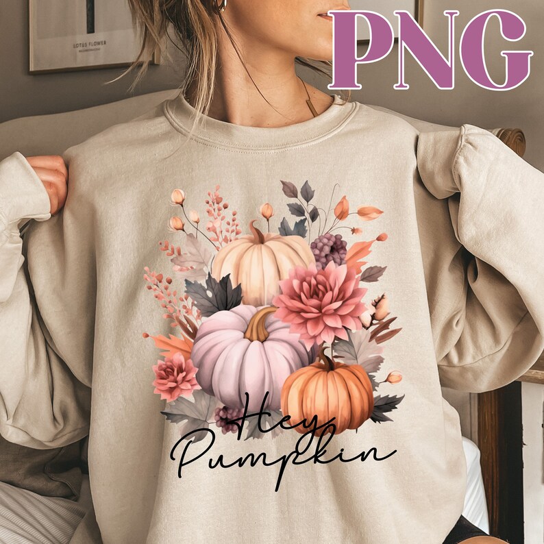 Hey Pumpkin Boho Fall Halloween PNG Clipart, Autumn Vibes Sublimation ...