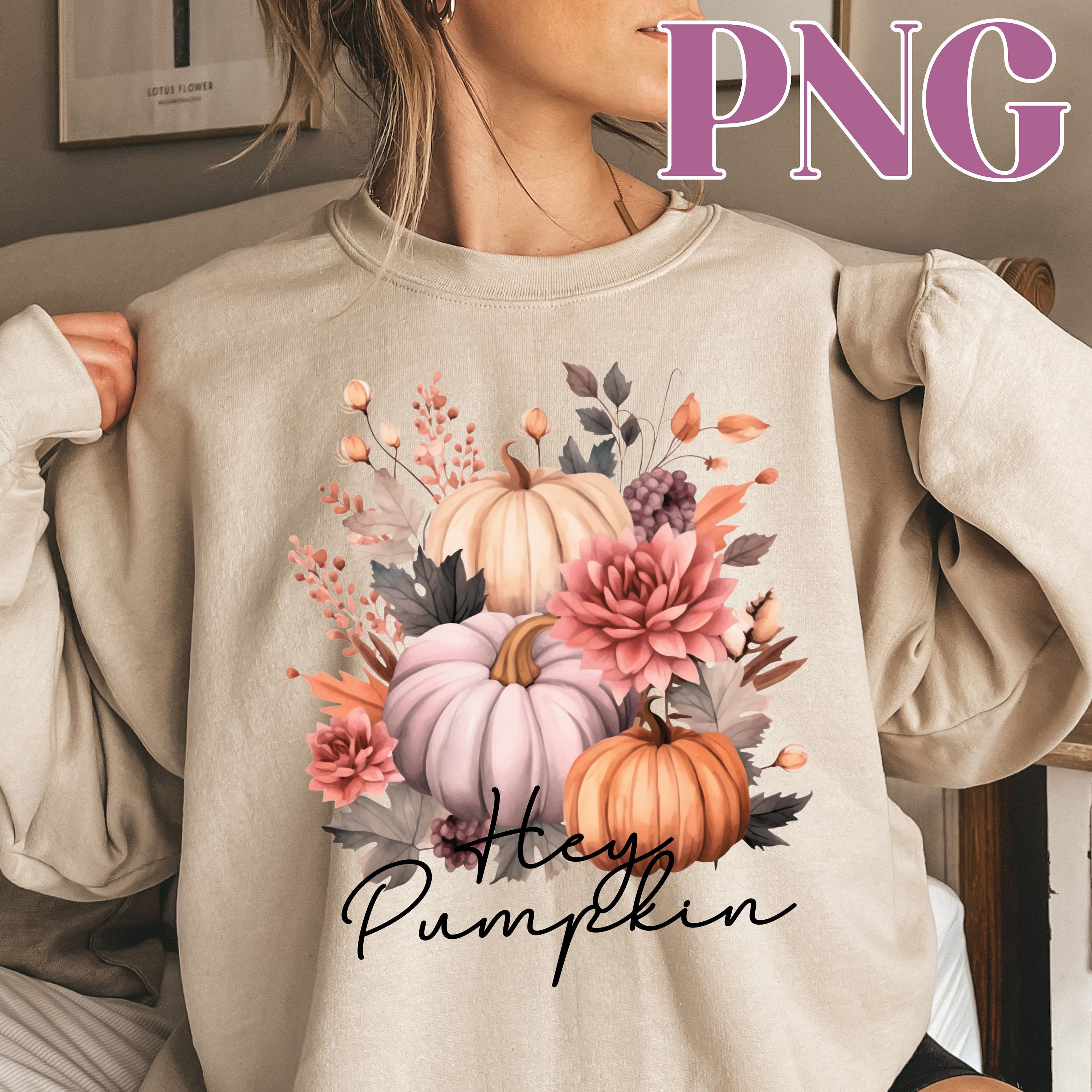 Hey Pumpkin Boho Fall Halloween PNG Clipart, Autumn Vibes Sublimation ...
