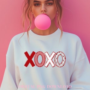 Doodle Hearts Xoxo PNG, Doodle Letters XOXO PNG, Valentine Sublimation ...