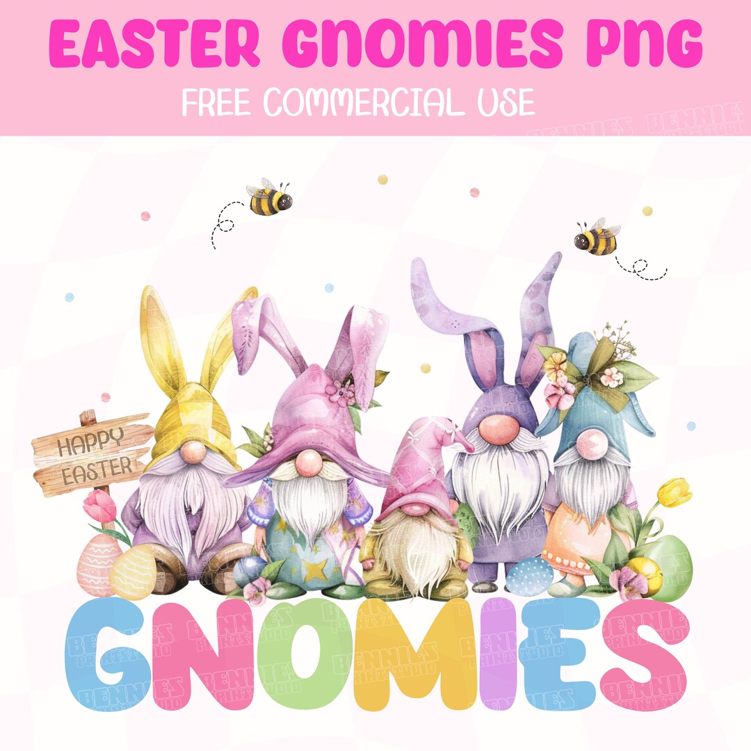 Easter Gnomies PNG, Retro Easter PNG, Easter Rabbit Bandana, Funny ...