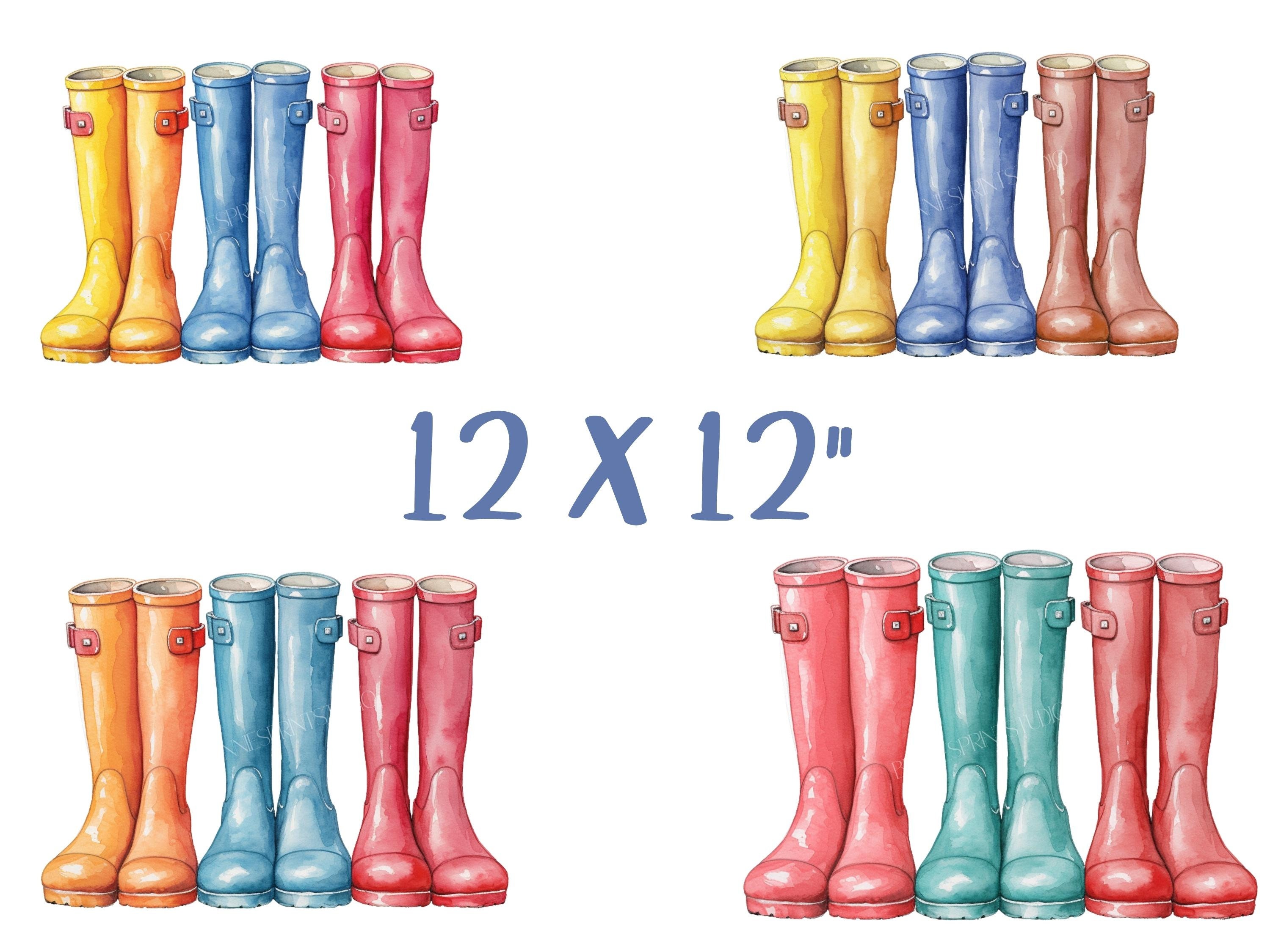 6 Watercolor Wellies PNG Clip Art & 3 Mock Ups/customizable - Etsy