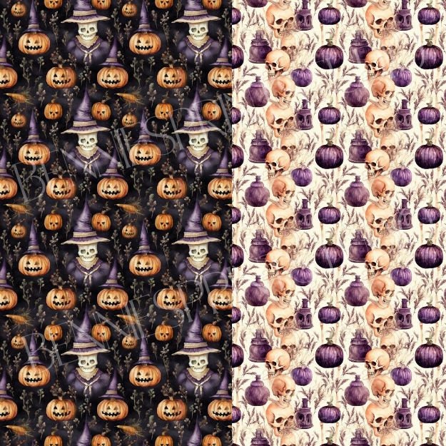 10 Vintage Halloween Digital Seamless Papers - Etsy