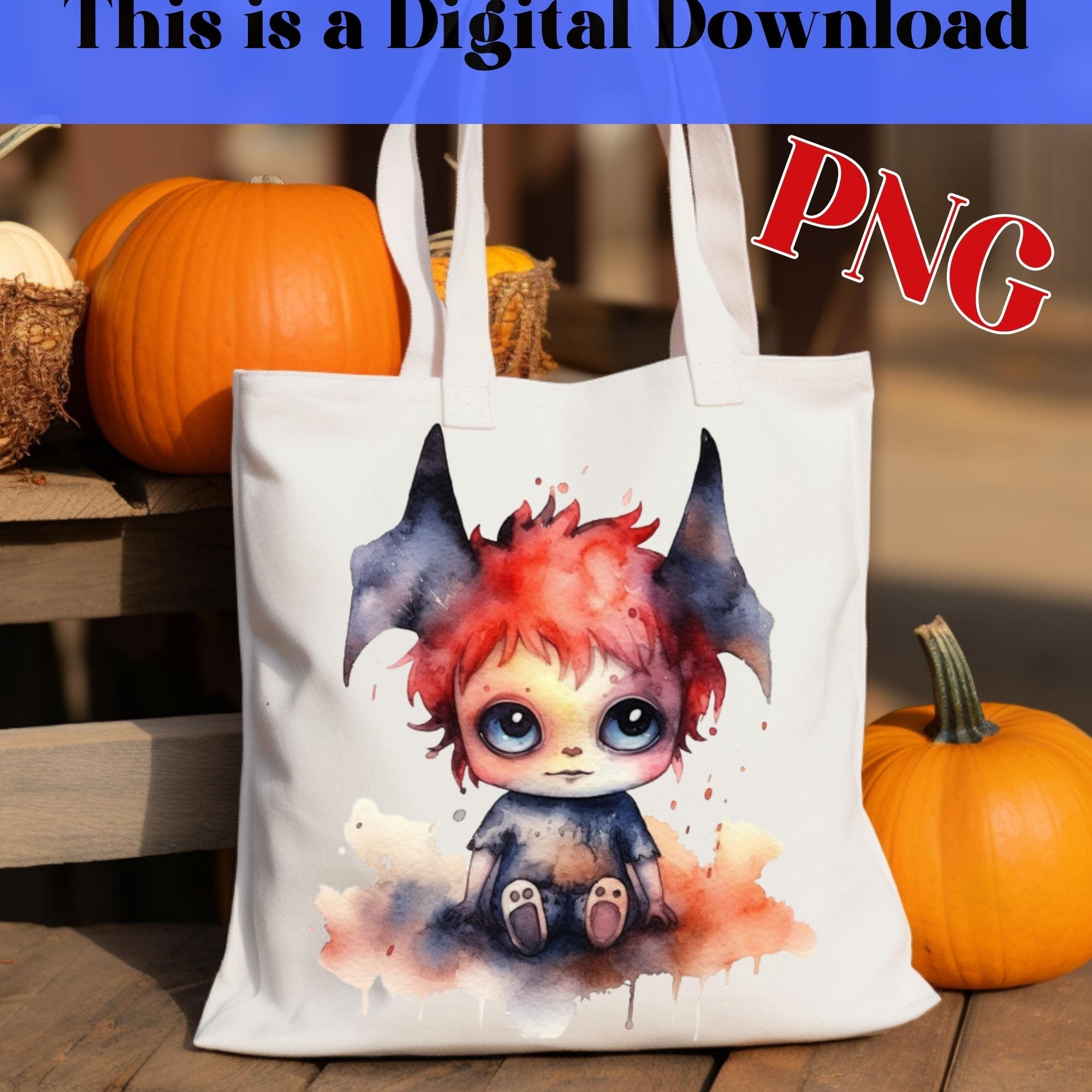 9 Little Imps Watercolor PNG Clip Art, Halloween PNG, Devil Sublimation ...