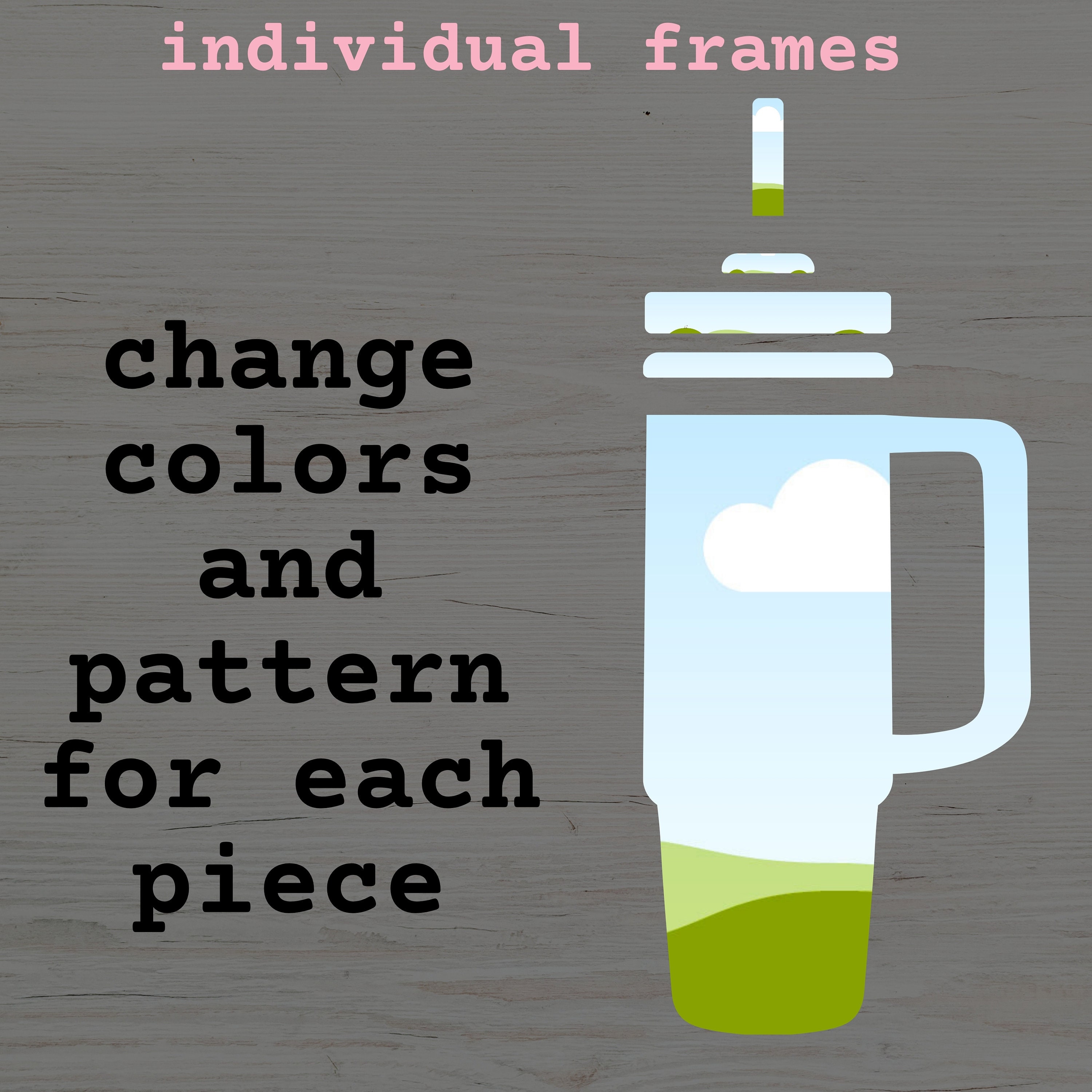 Faux Embroidery Stitch Stanley Tumbler Cup Inspired Applique Patch ...