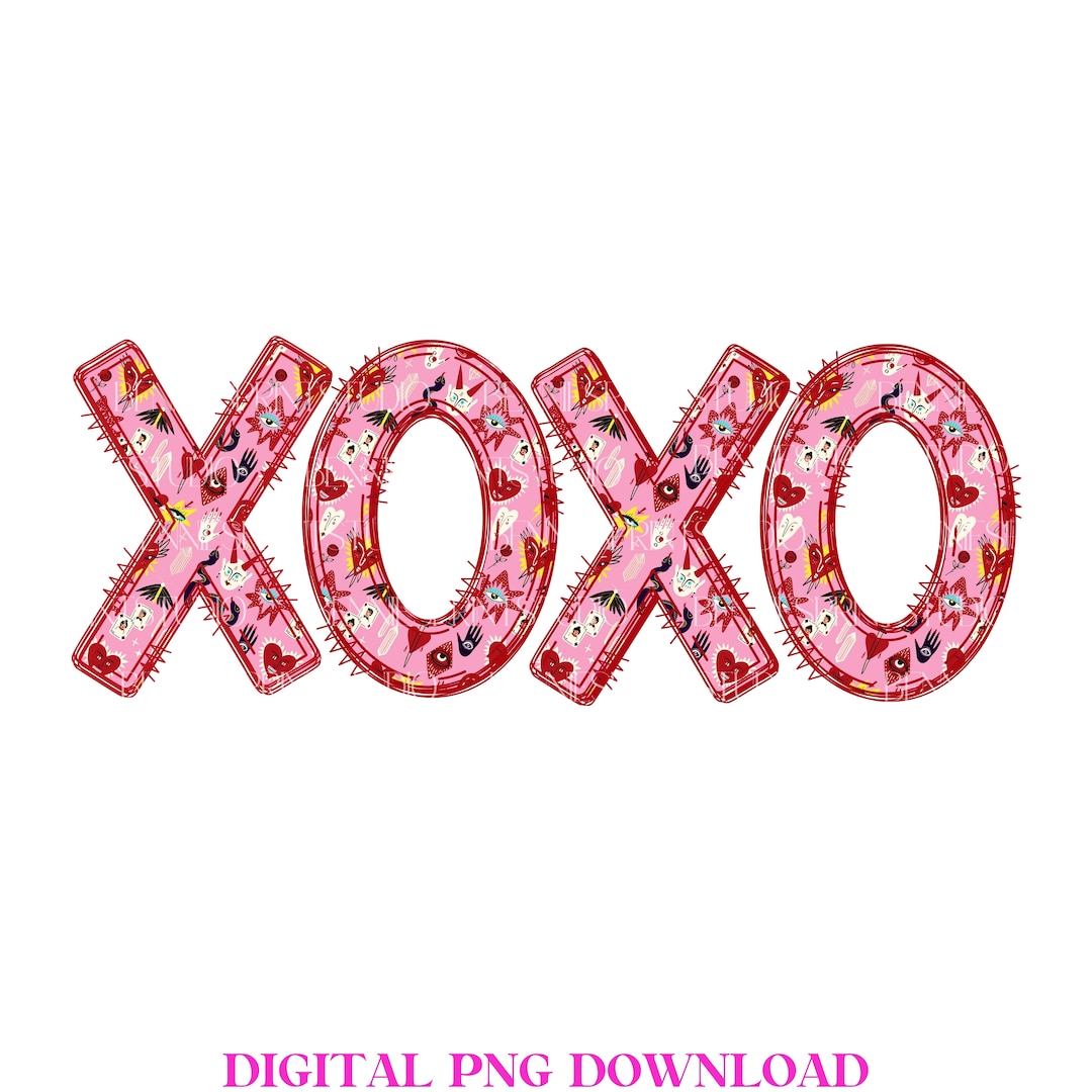 Xoxo PNG, Faux Embroidery XOXO PNG, Valentine Sublimation, Rockin ...