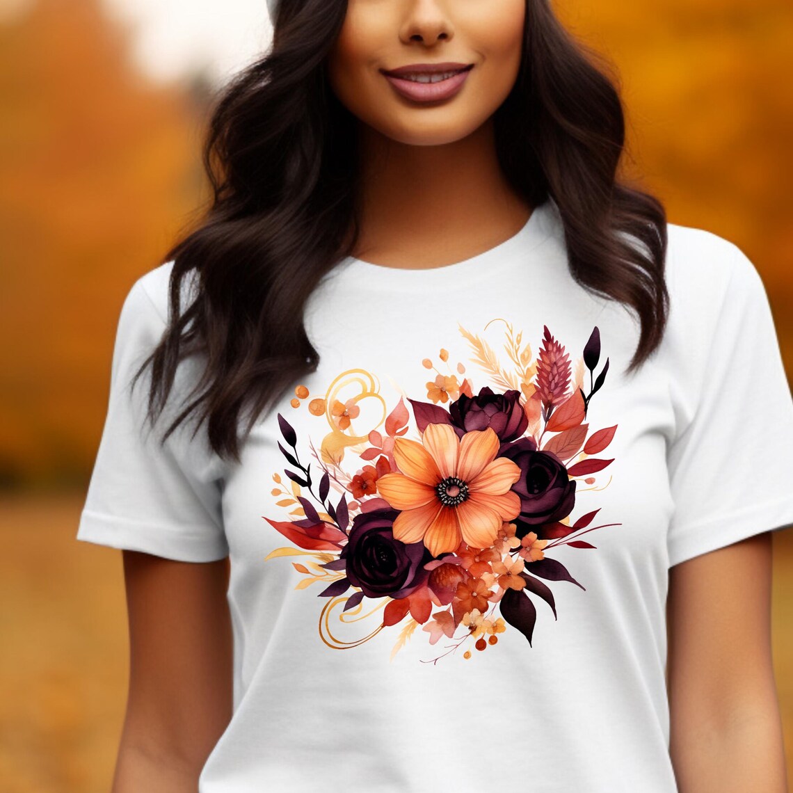 8 Autumn Bouquet Clip Art, Fall Flower Digital Clipart Pack, Floral ...