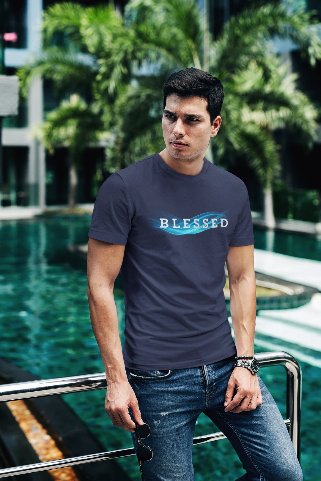 Blessed Shirt, Blessed Electric Blue, Blessed T-shirt, Christian Shirt ...
