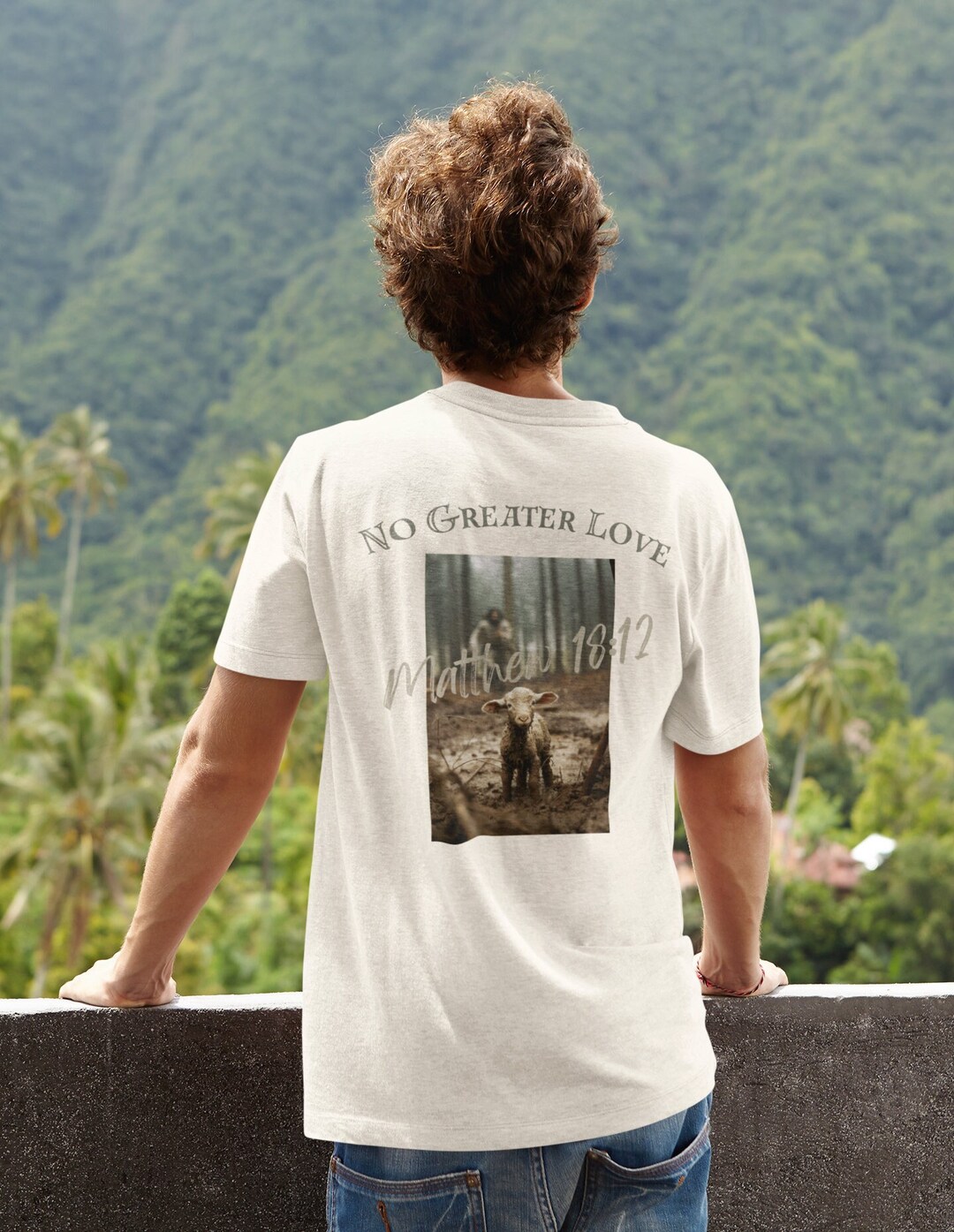 Jesus and Lamb Shirt, Jesus T-shirt, Lamb T-shirt, Inspirational T ...