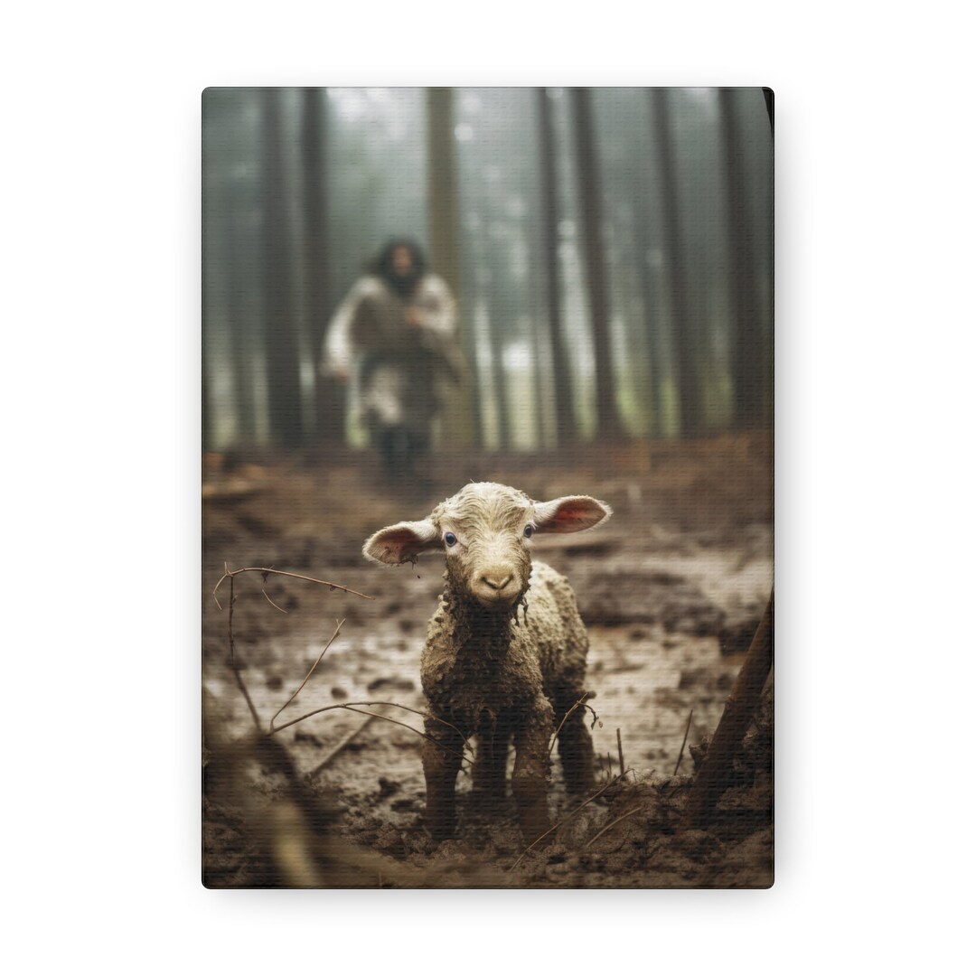 Jesus and Lamb No Words Smaller Prints Faith Canvas Prints - Etsy